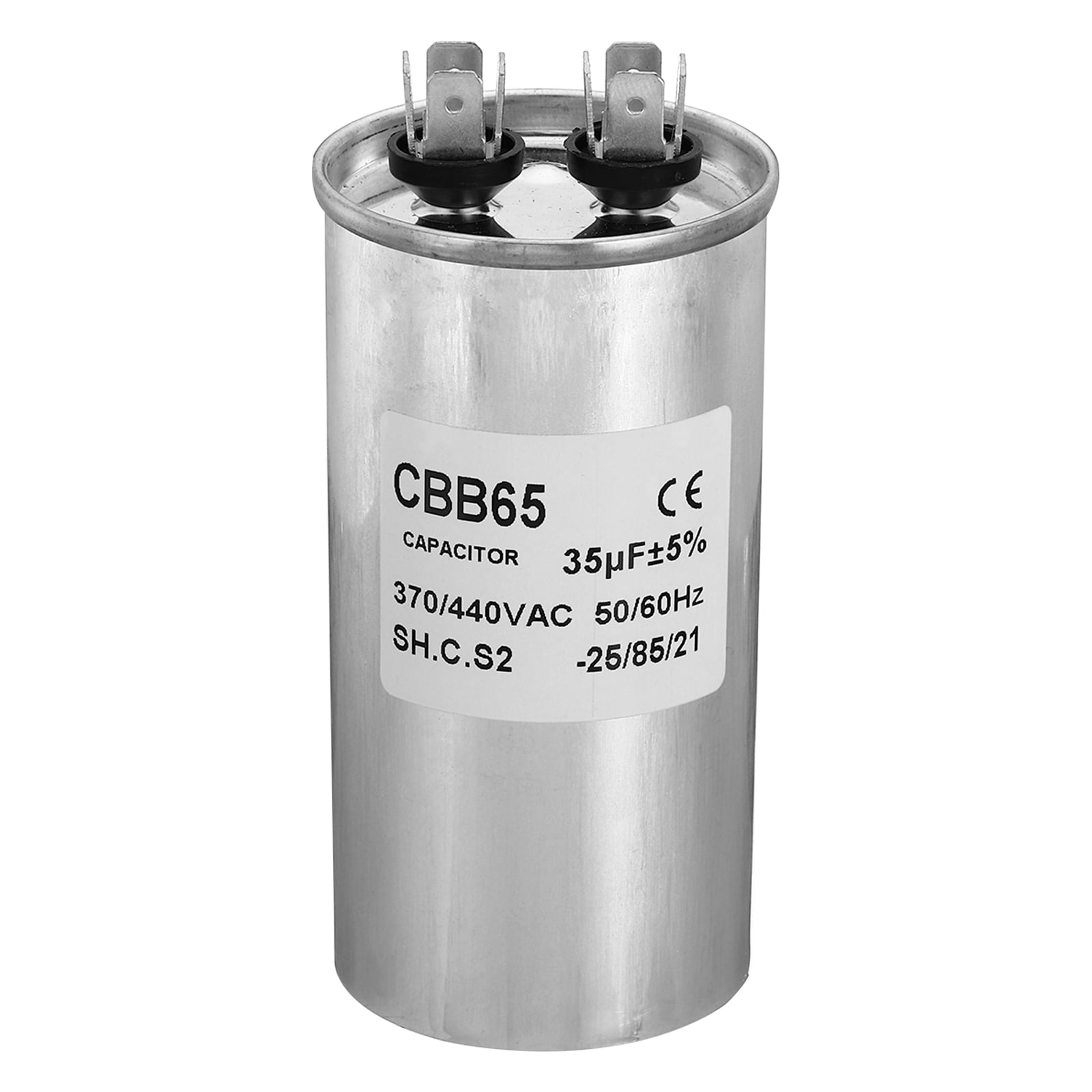 Uxcell CBB65 35uF Run Capacitor,35mfd 1Pcs AC 370/440V Aluminum Case with 2 Terminal - Walmart.com