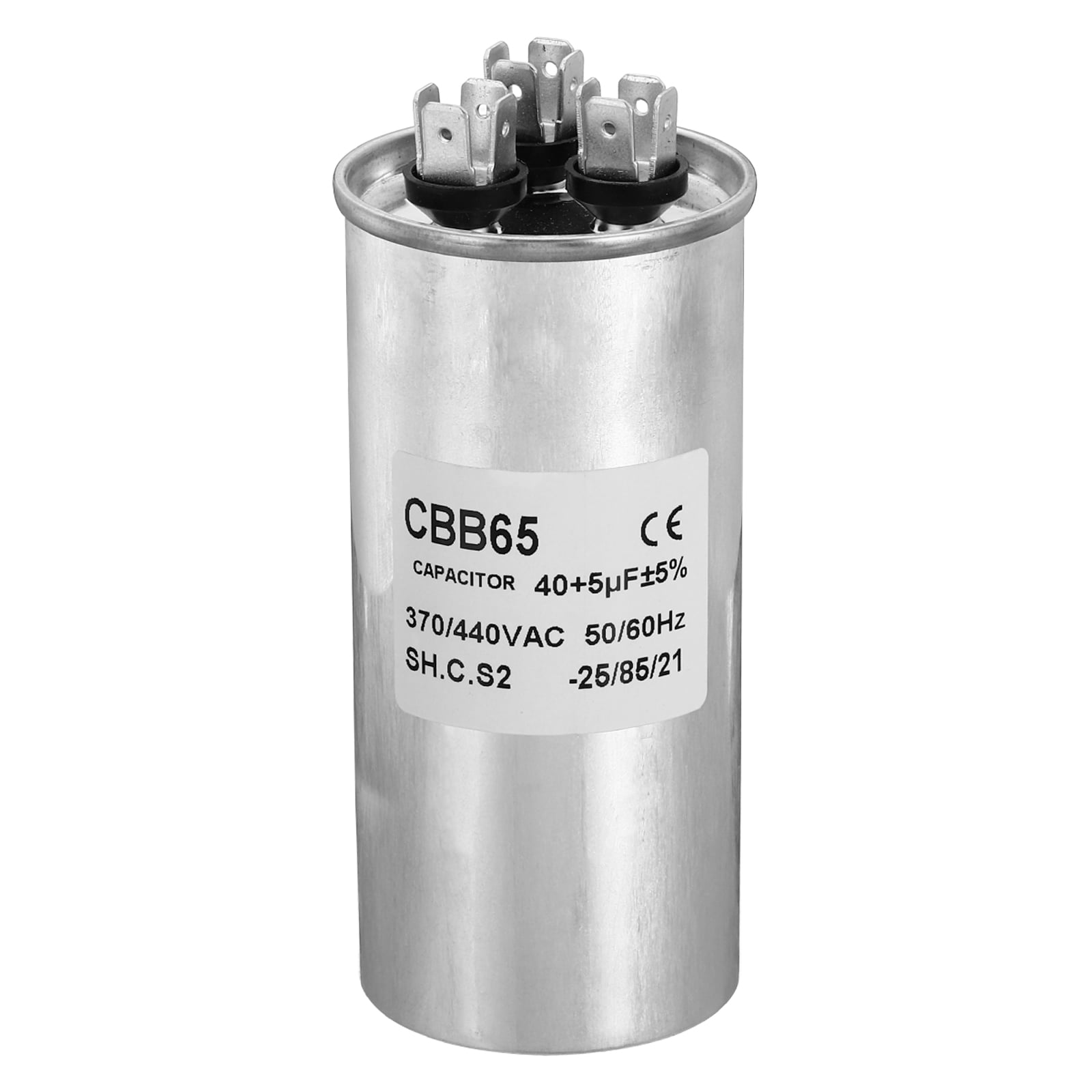 Uxcell CBB65 40+5uF Run Capacitor,40+5mfd AC 370/440V Aluminum Case ...