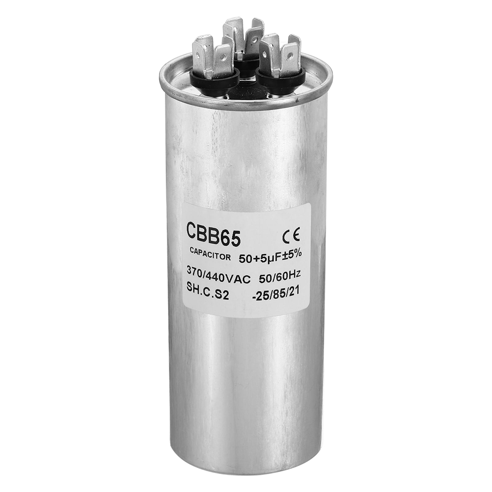 Uxcell CBB65 50+5uF Run Capacitor,50+5mfd AC 370/440V Aluminum Case with 3 Terminal - Walmart.com