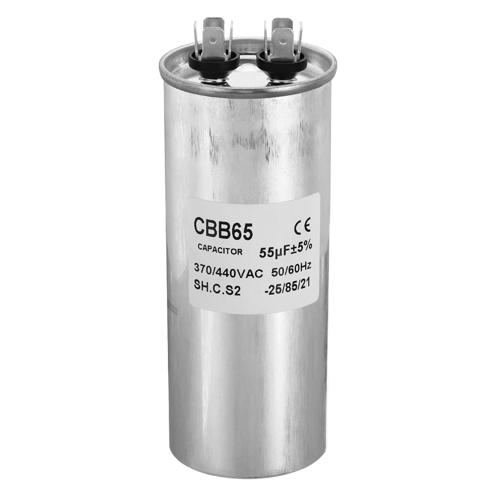 Uxcell CBB65 55uF Run Capacitor,55mfd 1Pcs AC 370/440V Aluminum Case with 2 Terminal - Walmart.com