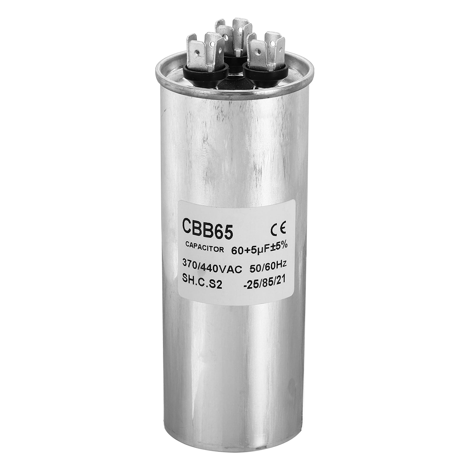 Uxcell CBB65 60+5uF Run Capacitor,60+5mfd AC 370/440V Aluminum Case with 3 Terminal - Walmart.com