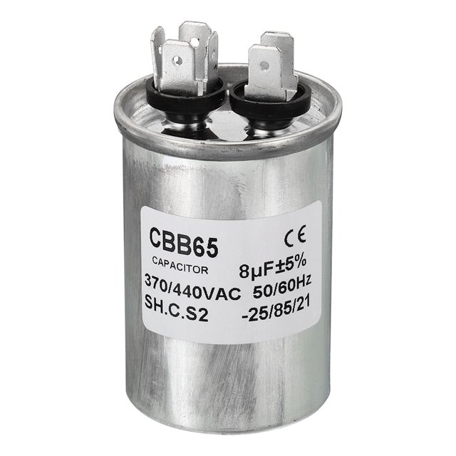 Uxcell CBB65 8uF Run Capacitor,8mfd 1Pcs AC 370/440V Aluminum Case with 2 Terminal - Walmart.com