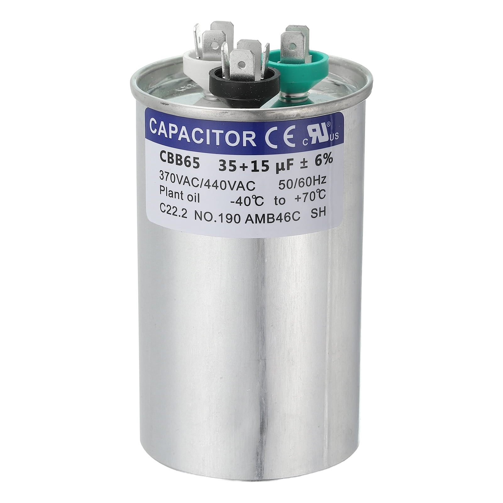 Uxcell CBB65 Capacitor, 35+15uF 370-440 VAC 50/60Hz Aluminium CBB65 Air Conditioner Motor ...