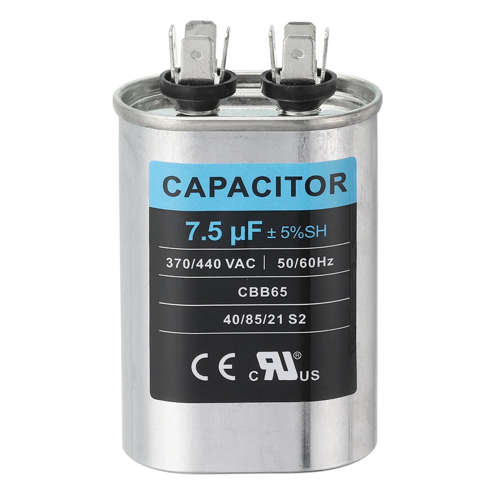 Uxcell CBB65 Capacitor, 7.5uF 370-440 VAC 50/60Hz Aluminium CBB65 Air Conditioner Motor Starting ...