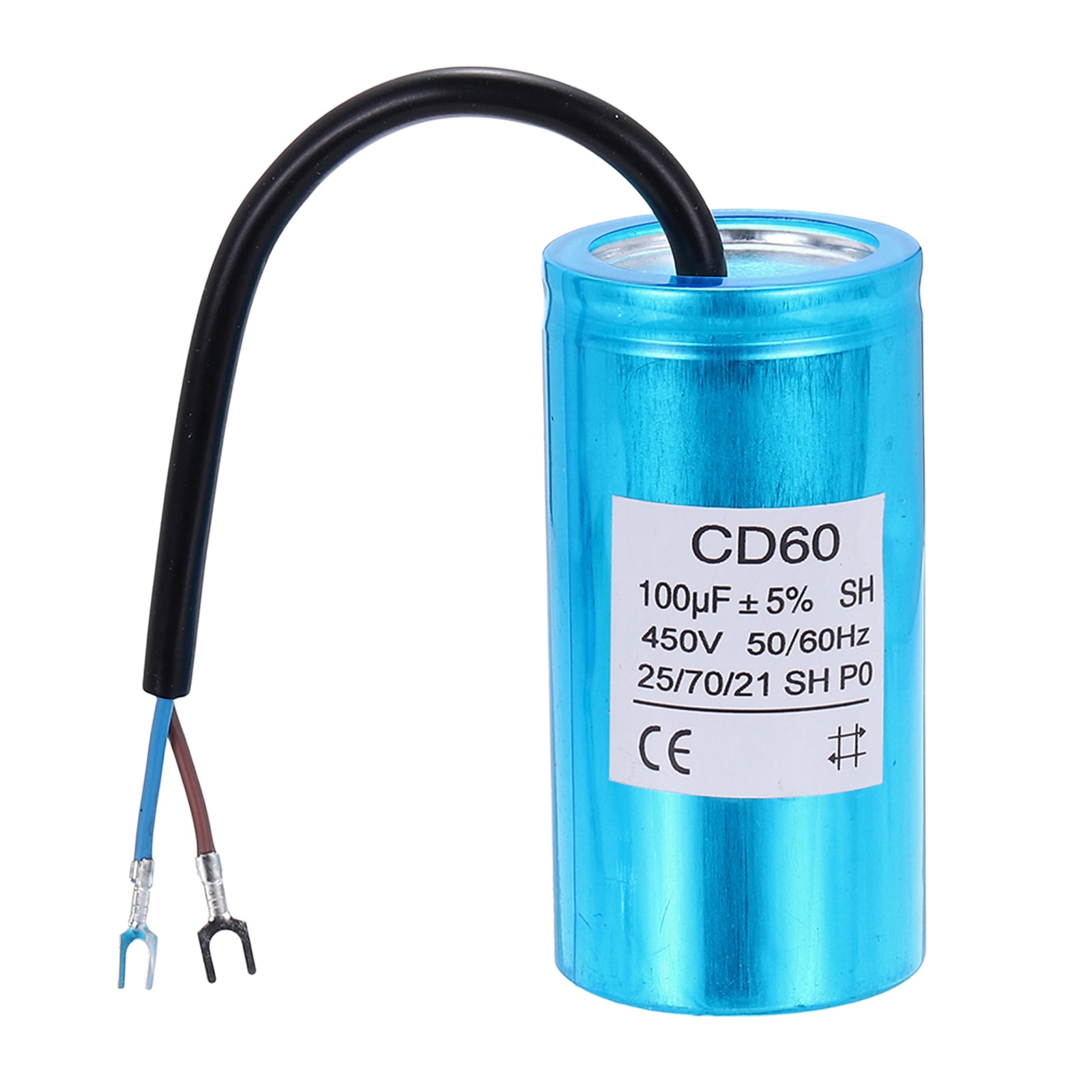 Uxcell CD60 Capacitor, 450V 100uF CD60 Motor Start Capacitor with 2 ...