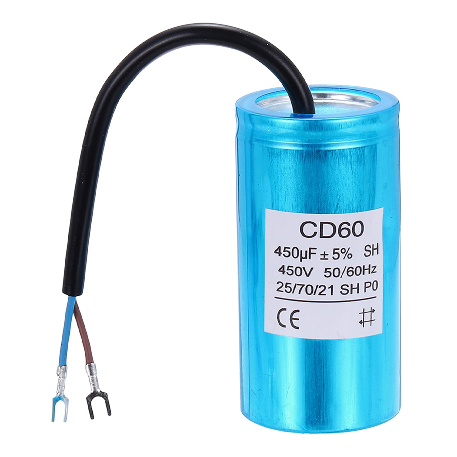 Uxcell CD60 Capacitor, 450V 450uF CD60 Motor Start Capacitor with 2 ...