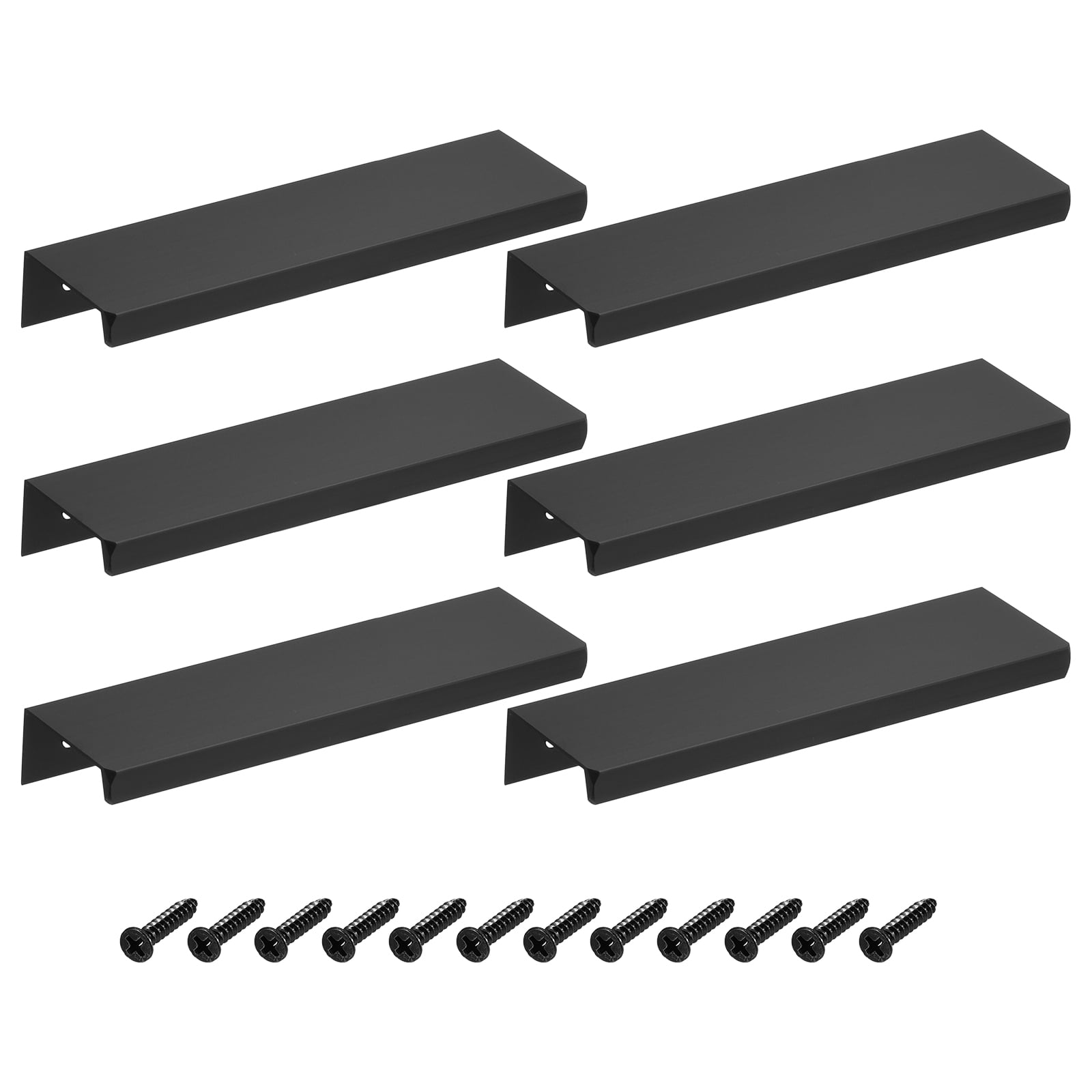 Uxcell Cabinet Finger Edge Pull, 6pcs 120mm/4.72 Aluminum Alloy Back ...