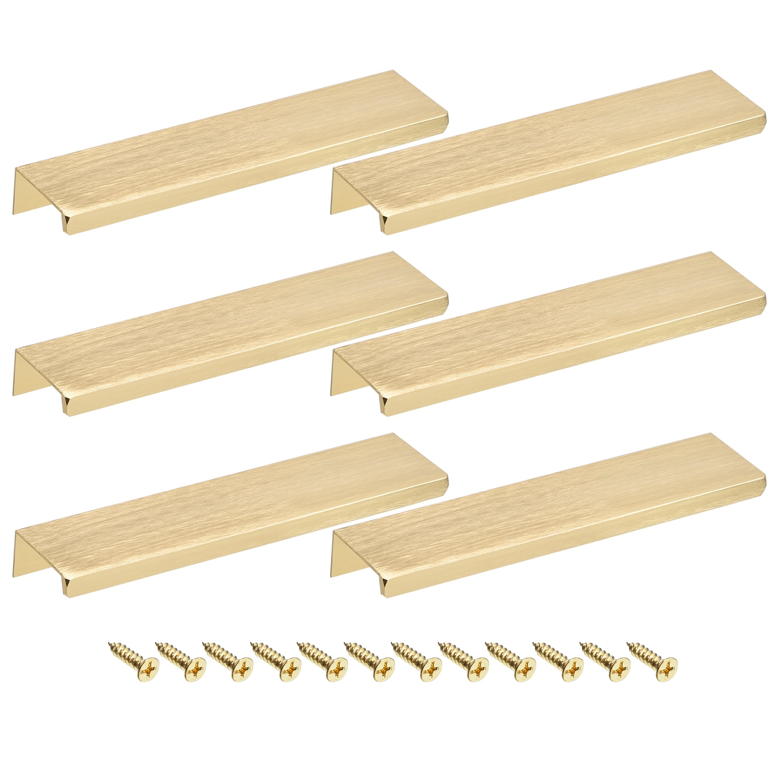 Uxcell Cabinet Finger Edge Pull, 6pcs 150mm/5.91 Aluminum Alloy Back ...