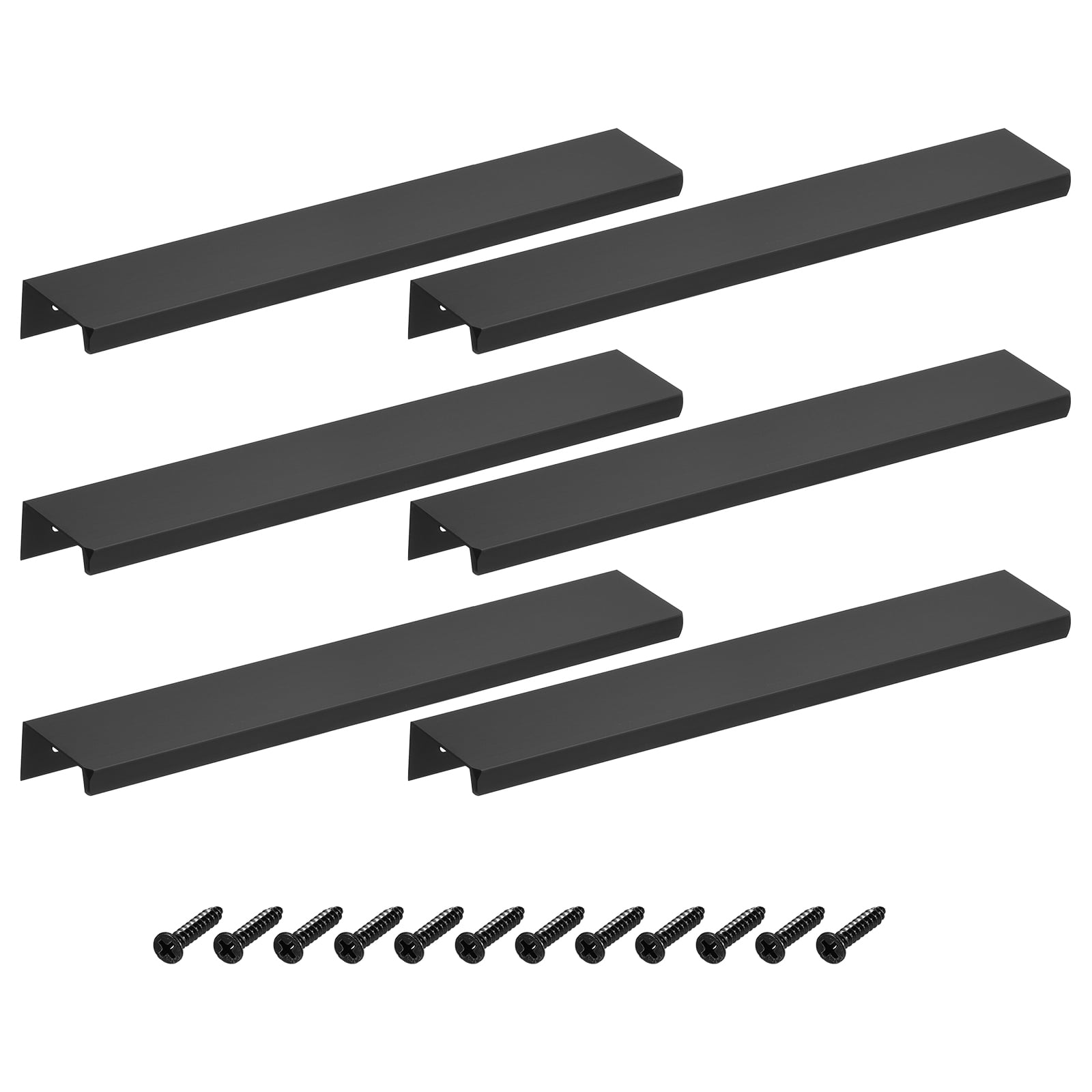 Uxcell Cabinet Finger Edge Pull, 6pcs 200mm/7.87 Aluminum Alloy Back ...