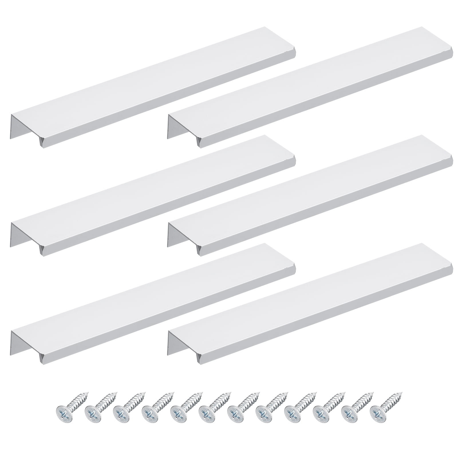 Uxcell Cabinet Finger Edge Pull, 6pcs 200mm/7.87 Aluminum Alloy Back ...