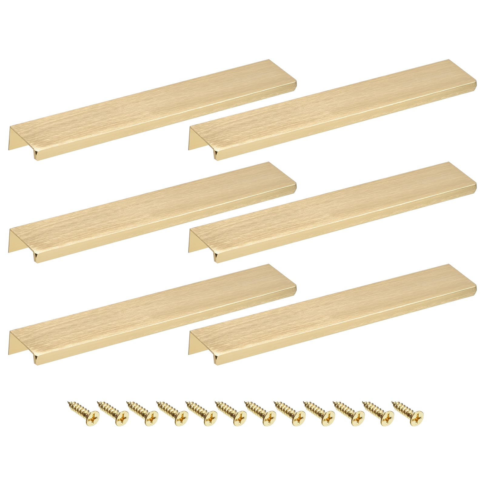 Uxcell Cabinet Finger Edge Pull, 6pcs 250mm/9.84 Aluminum Alloy Back ...