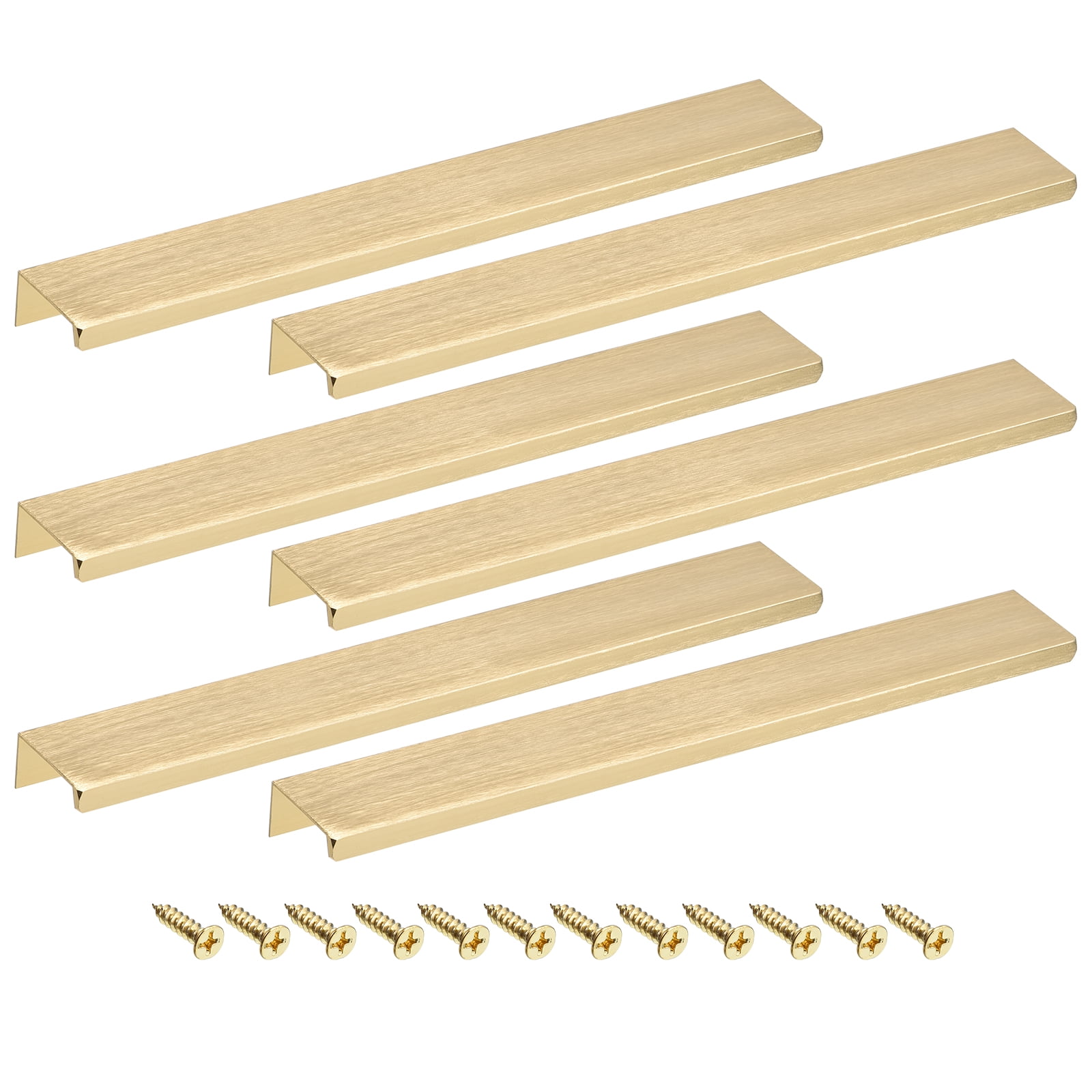 Uxcell Cabinet Finger Edge Pull, 6pcs 300mm/11.81 Aluminum Alloy Back ...