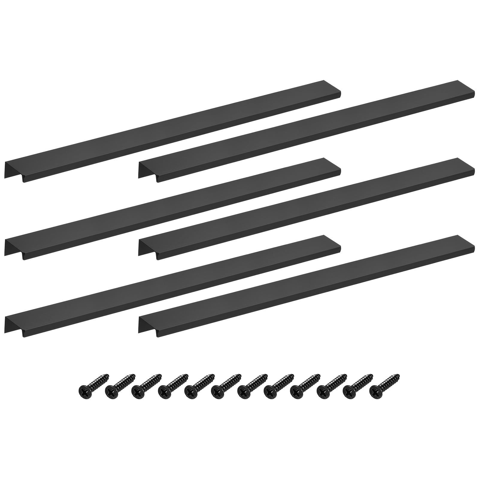 Uxcell Cabinet Finger Edge Pull, 6pcs 400mm/15.75 Aluminum Alloy Back ...