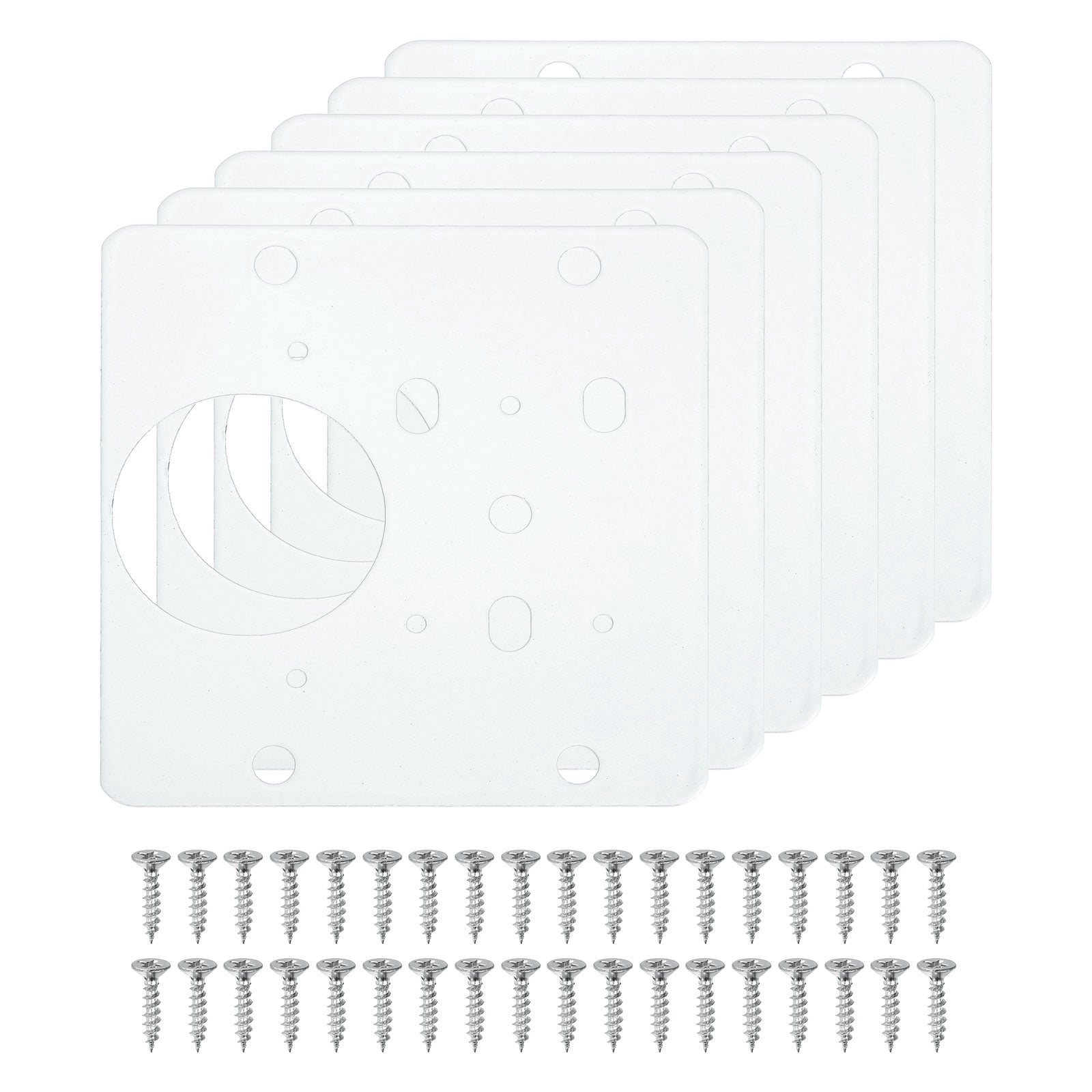 Uxcell Cabinet Hinge Repair Plate, 6 Set 85mm/3.35" Stainless Steel ...