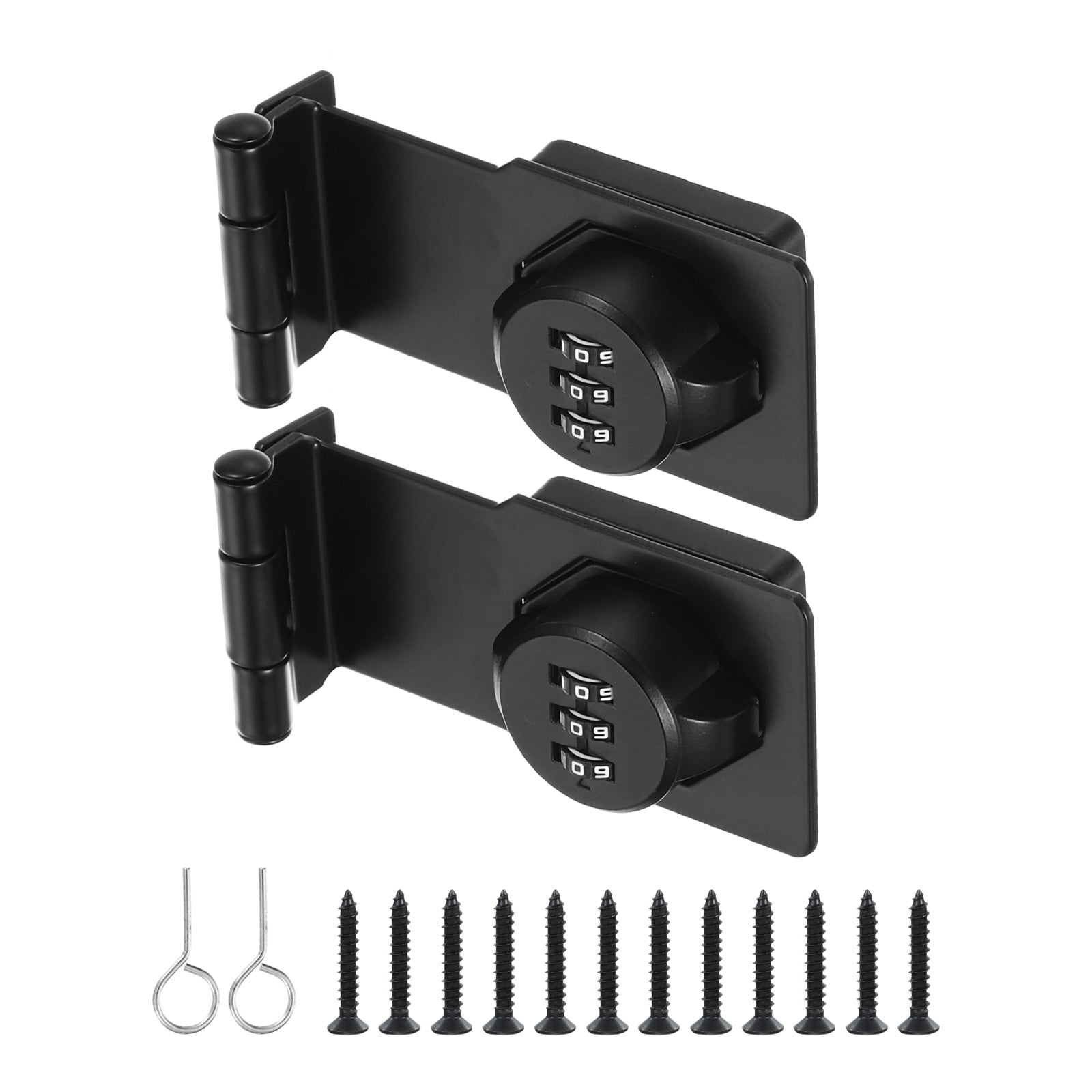 Uxcell Cabinet Password Hasp Lock 3-Digit 180 Degree Barn Door Lock ...
