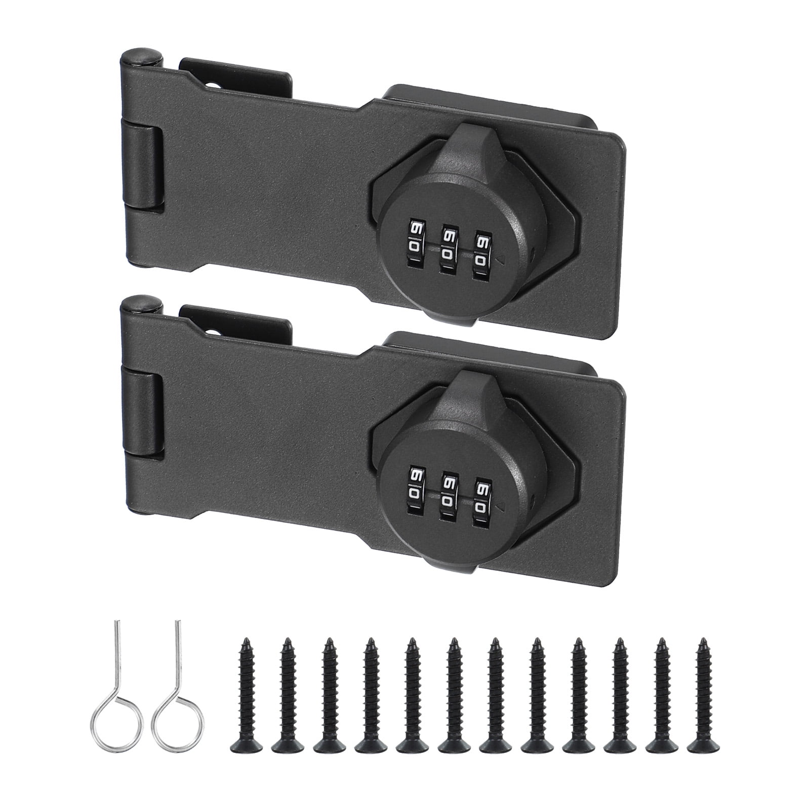 Uxcell Cabinet Password Hasp Lock 3-Digit 180 Degree Barn Door Lock ...