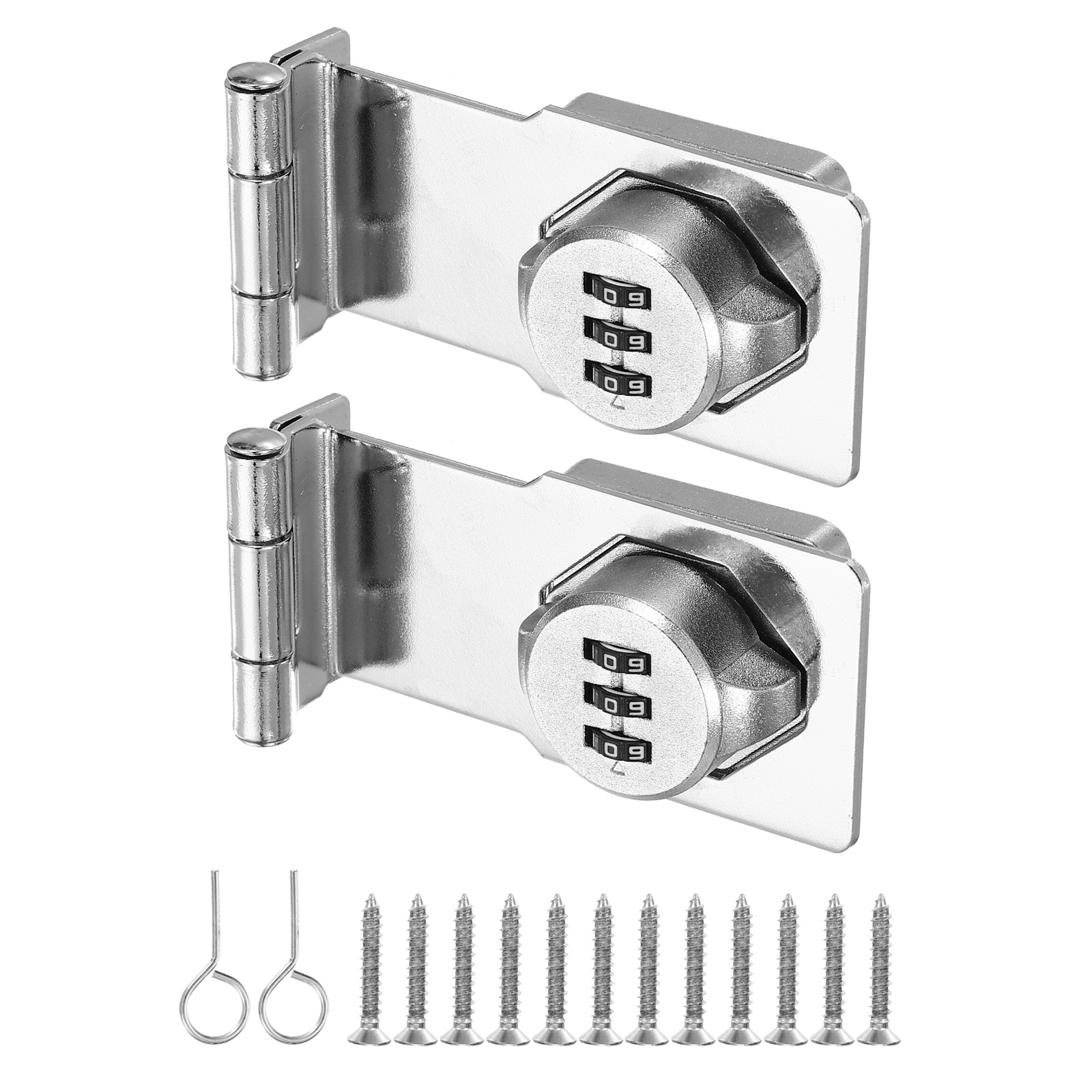 Uxcell Cabinet Password Hasp Lock 3-Digit 180 Degree Barn Door Lock ...