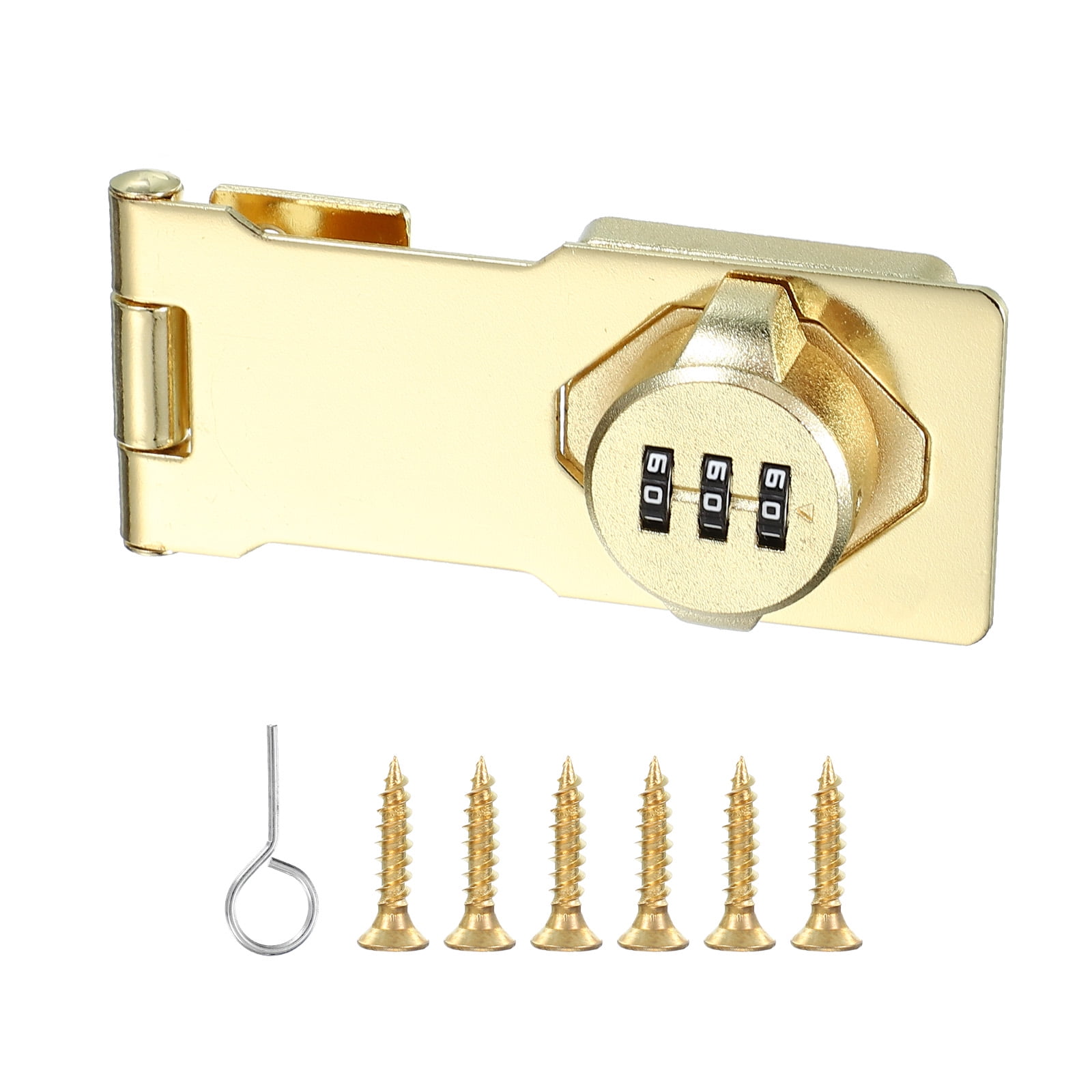 Uxcell Cabinet Password Hasp Locks 3-Digit 180 Degree Barn Door Lock ...