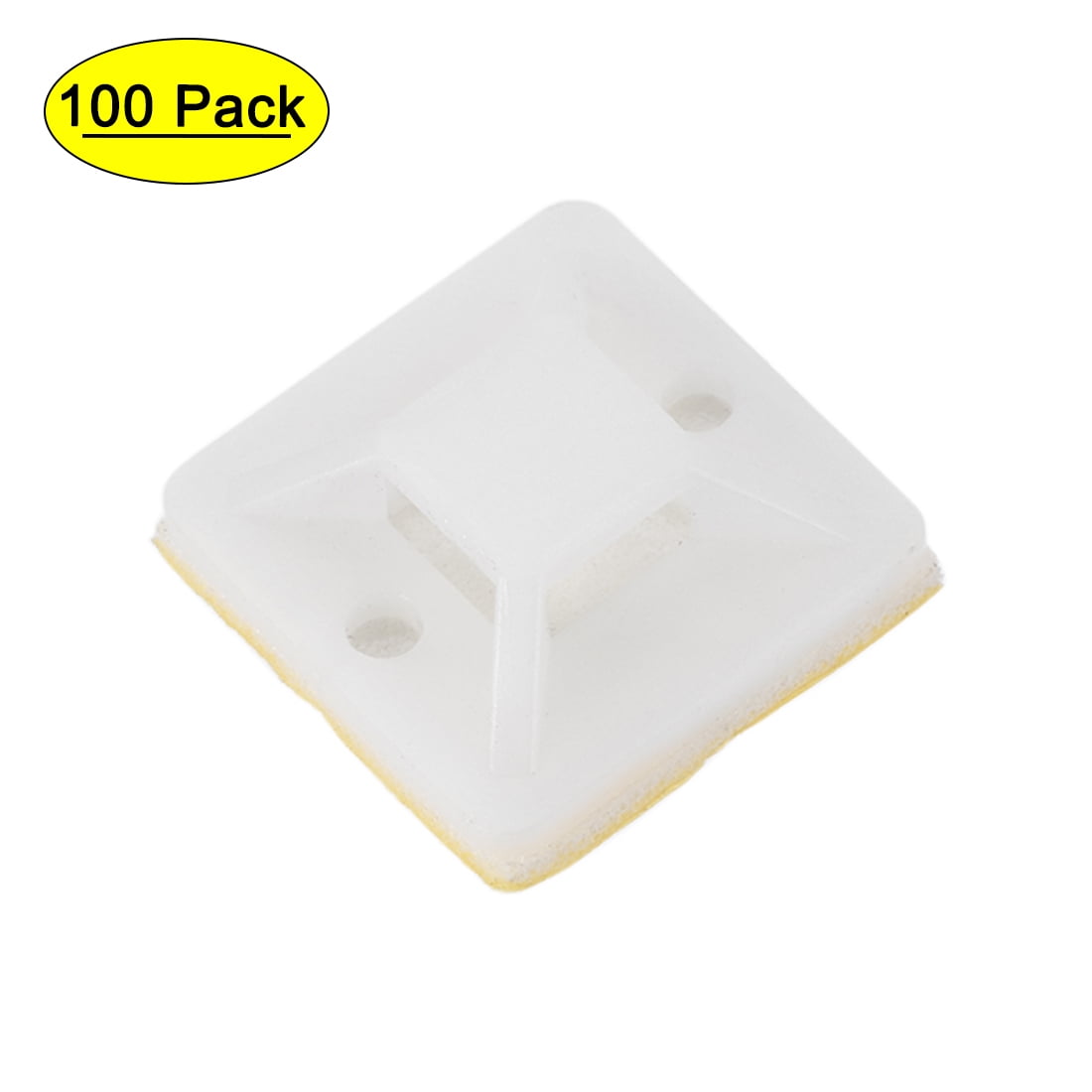 Uxcell Cable Base Holders Adhesive Wire Fixer Square Zip Tie Fastener ...