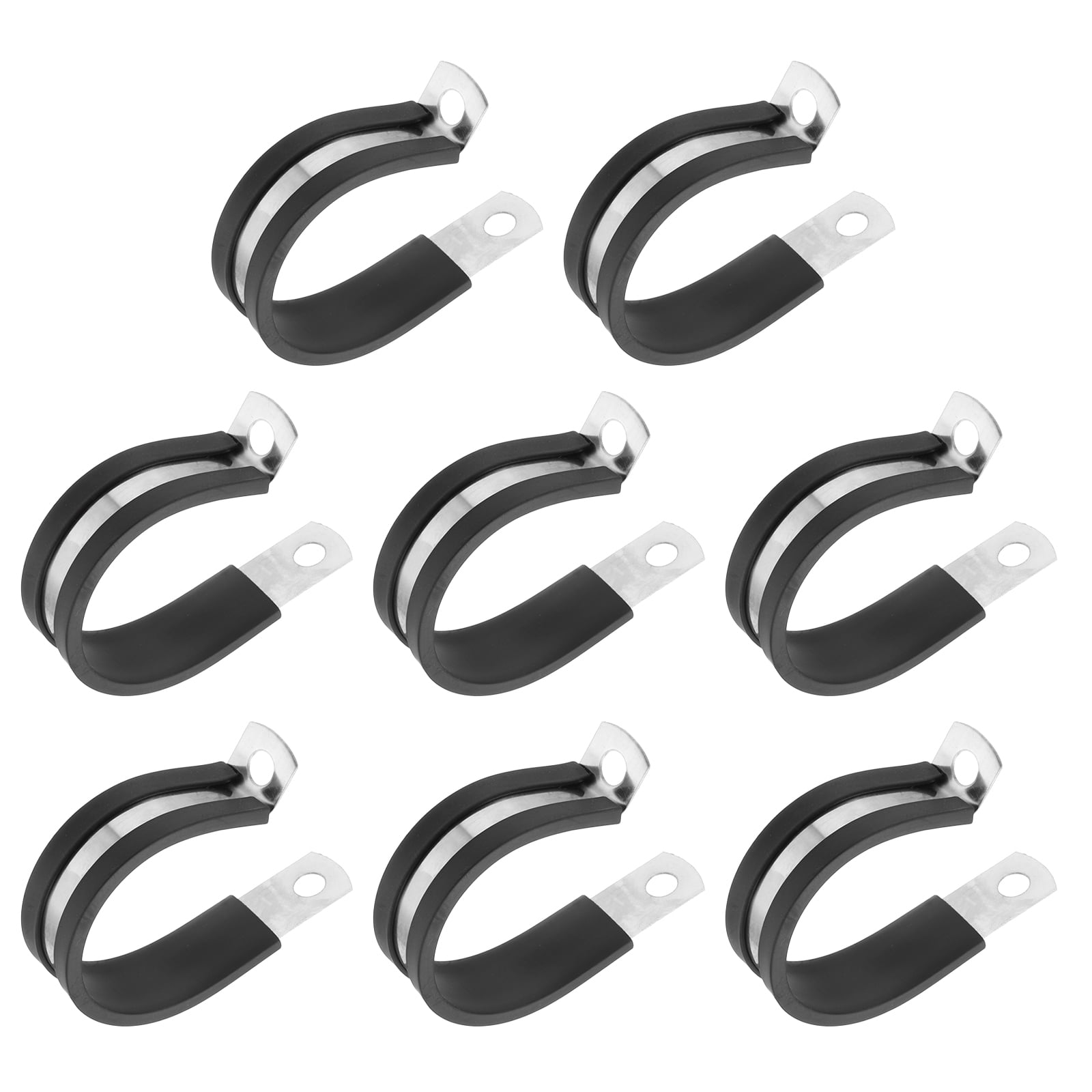 Uxcell Cable Clamp, Stainless Steel Rubber Cushioned Insulated Pipe ...