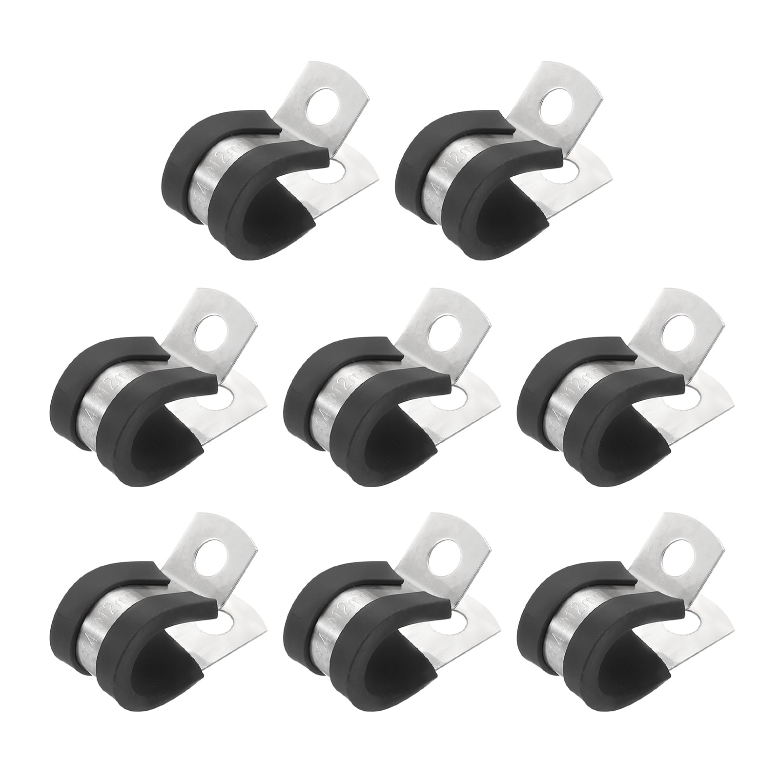 Uxcell Cable Clamp, Stainless Steel Rubber Cushioned Insulated Pipe ...