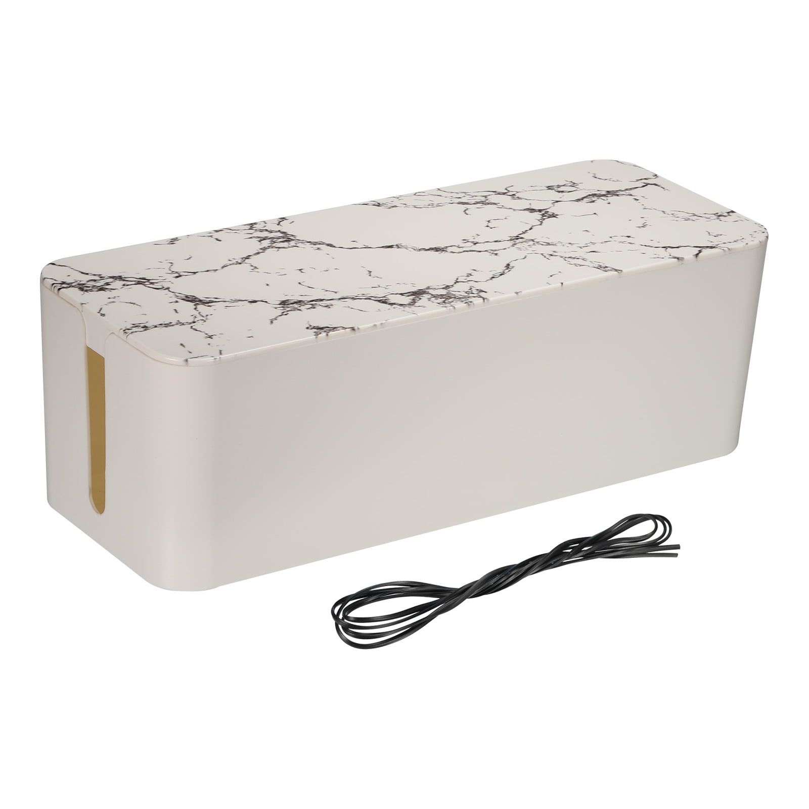 Uxcell Cable Management Box PP Cord Organizer Box w Tie to Hide Wires & Power Strips for Home ...