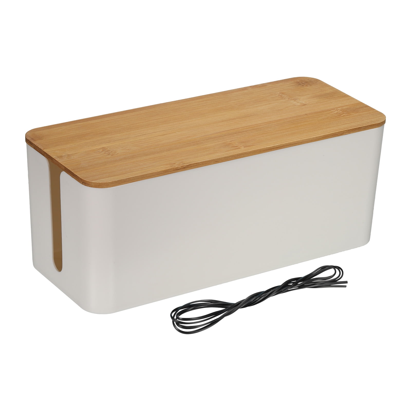 Uxcell Cable Management Box PP Cord Organizer Box w Tie to Hide Wires & Power Strips for Home ...