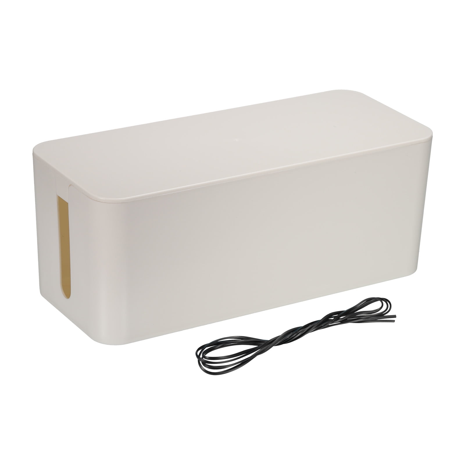 Uxcell Cable Management Box PP Cord Organizer Box w Tie to Hide Wires & Power Strips for Home ...