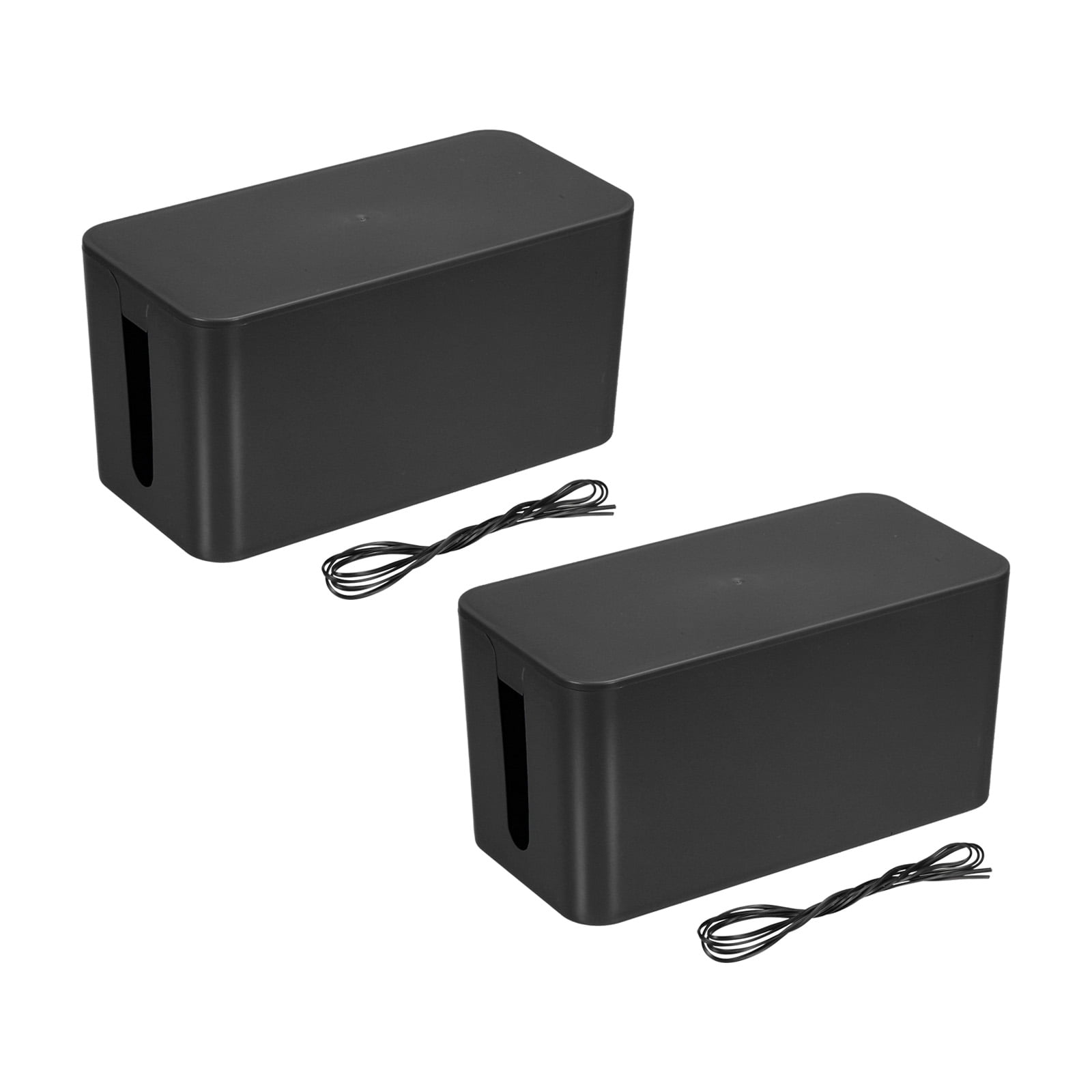 Uxcell Cable Management Box PP Cord Organizer Box w Tie to Hide Wires & Power Strips for Home ...