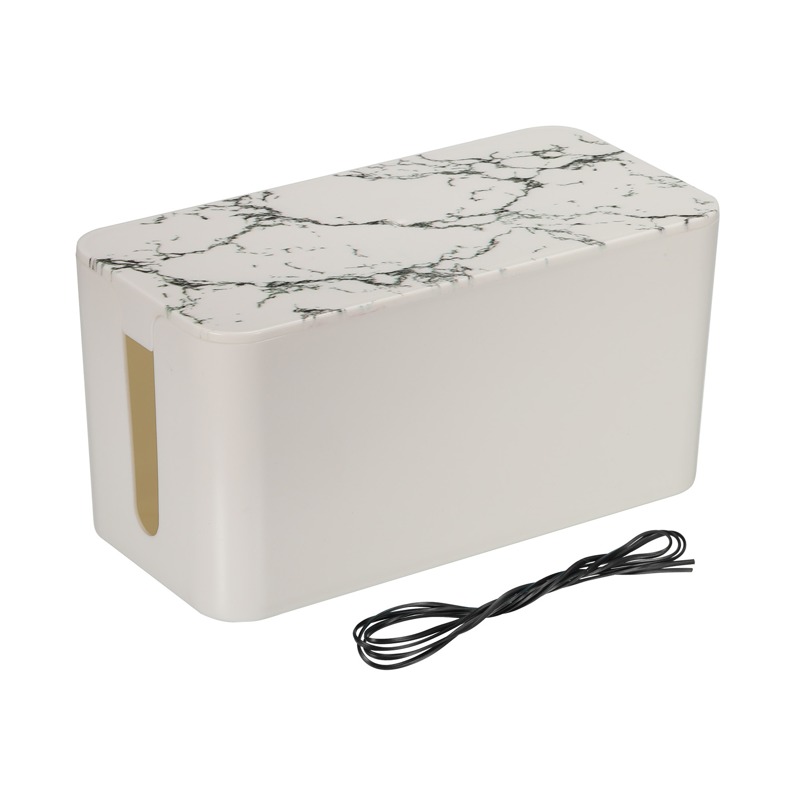 Uxcell Cable Management Box PP Cord Organizer Box w Tie to Hide Wires & Power Strips for Home ...