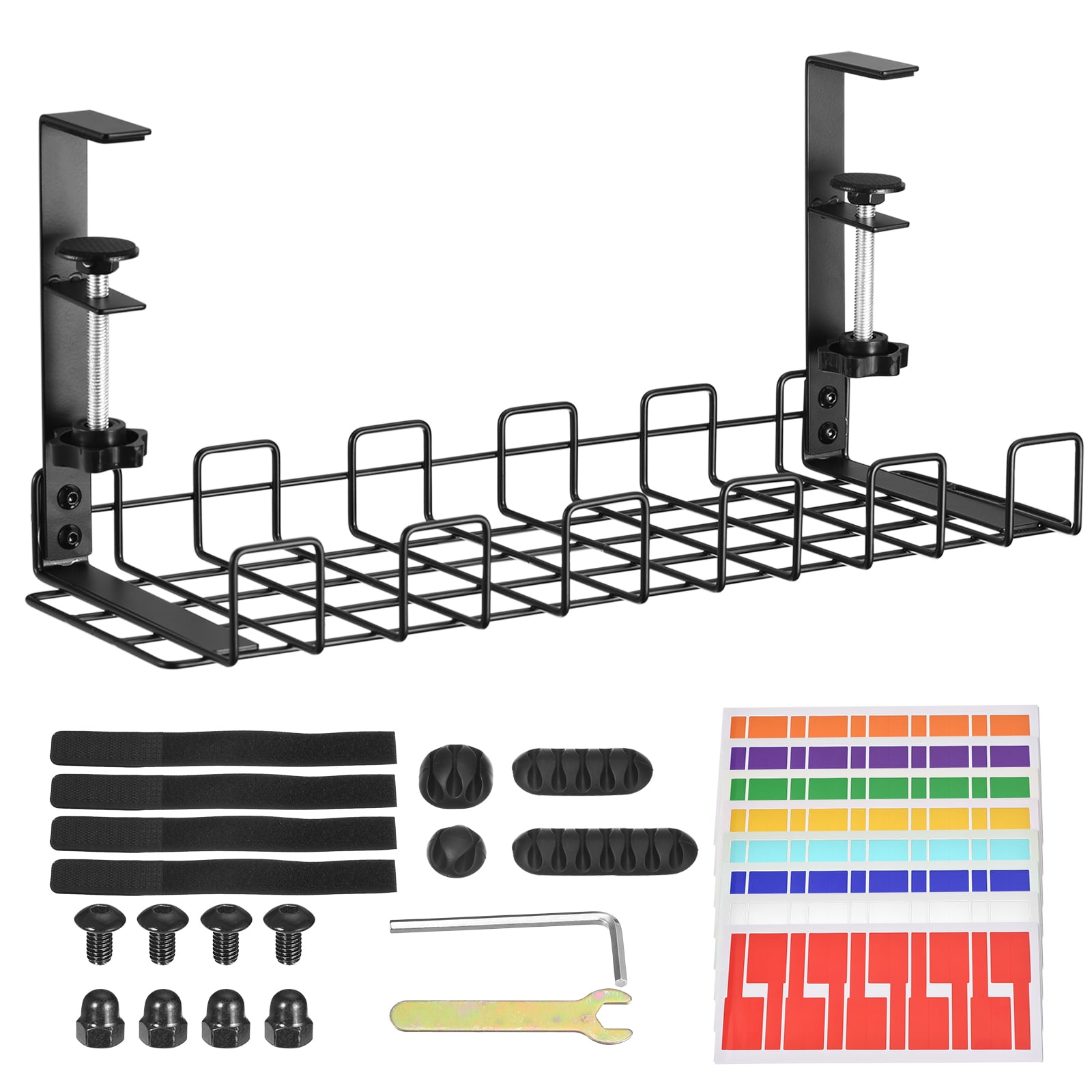 Uxcell Cable Management Tray, 1 Pack 15.75'' - Metal Under Desk Cable ...