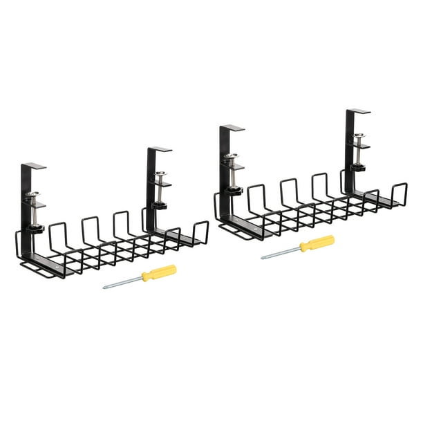 Uxcell Cable Management Tray Under Desk, 2 Pack Wire Management Rack ...