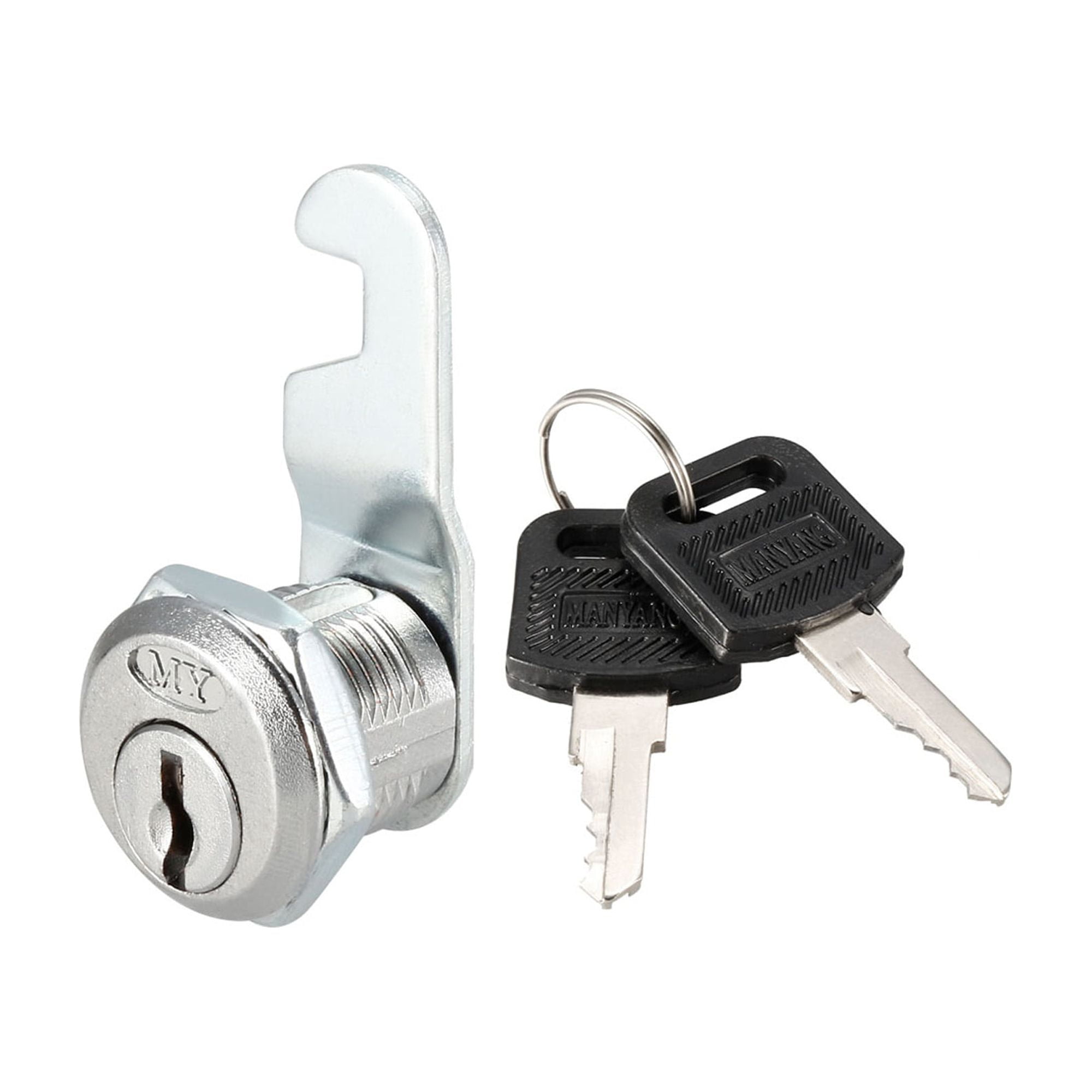 Uxcell Cam Lock 16mm Cylinder Length 48mm Bent Cam Furniture, Keyed ...