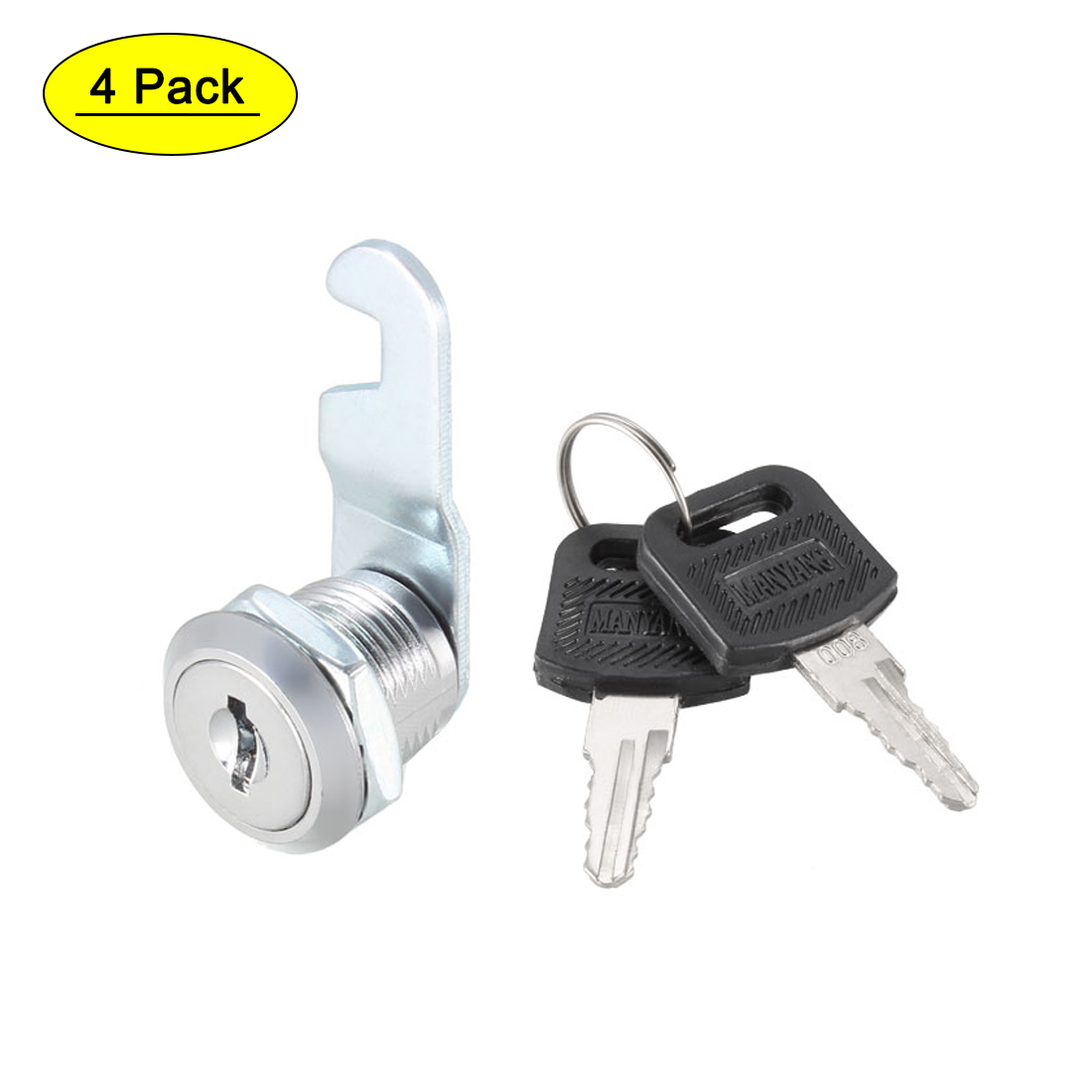 Uxcell Cam Lock 16mm Cylinder Long for Max 5/16-inch Thick Panel Keyed ...