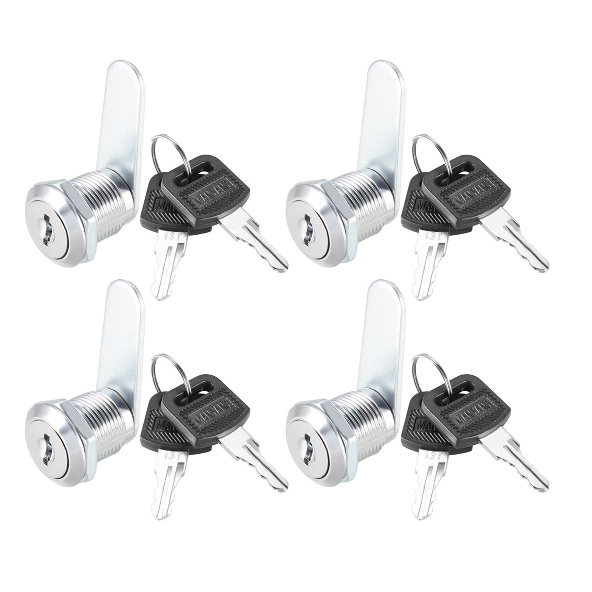 Uxcell Cam Lock 20mm Cylinder Long Fits Max 1/2-inch Thick Panel Keyed ...