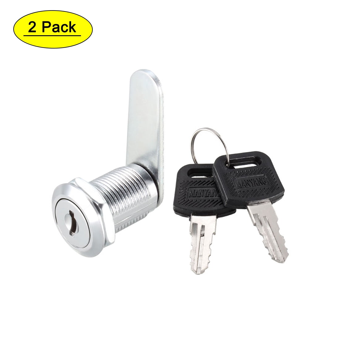 Uxcell Cam Lock 25mm Cylinder Long Fits Max 5/8-inch Panel Keyed ...