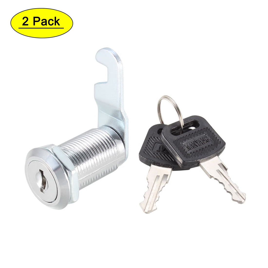 Uxcell Cam Lock 30mm Cylinder Long for Max 7/8-inch Thick Panel Keyed ...