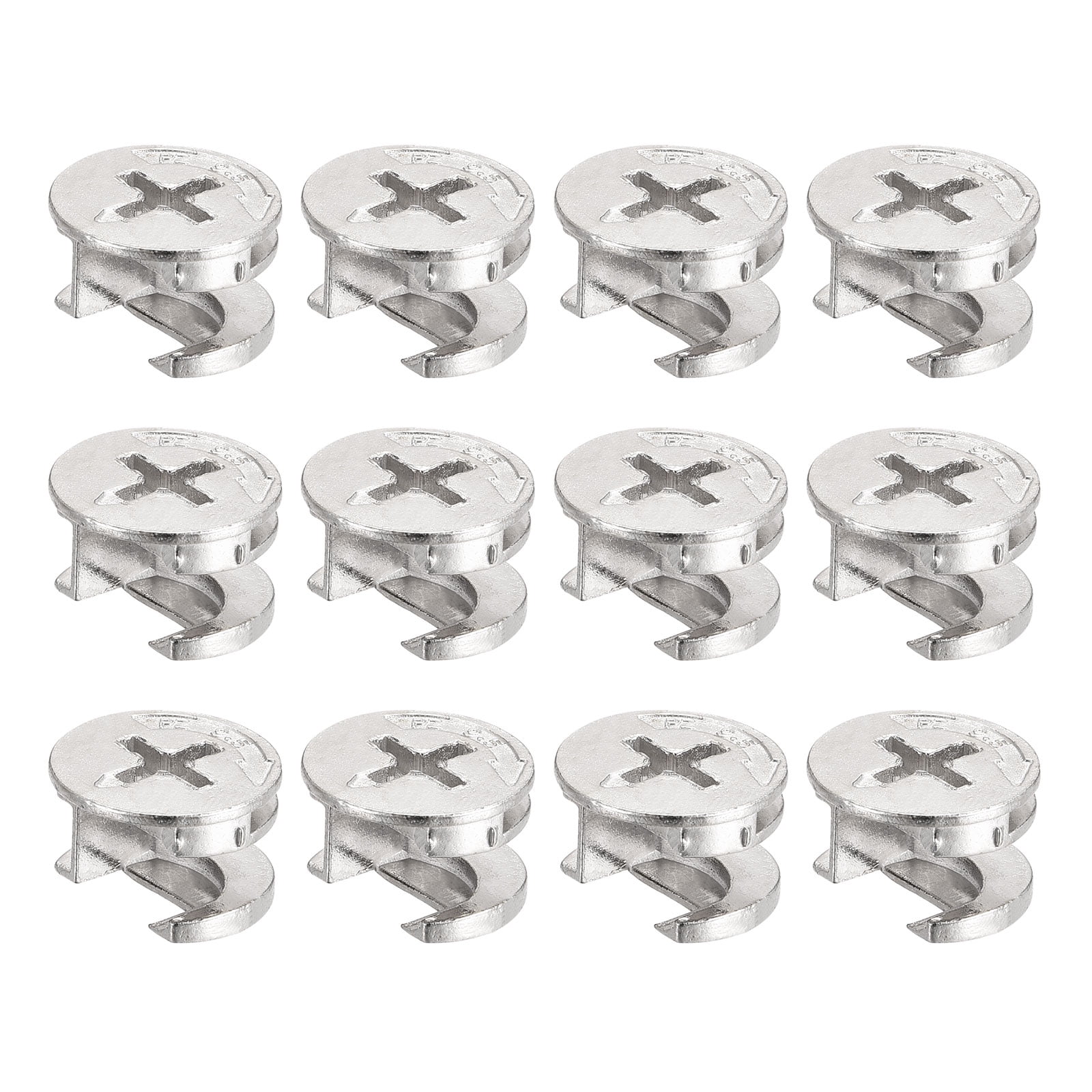 Uxcell 12 Pack Zinc Alloy Cam Lock Nut, 14.6x9.5mm Furniture Joint ...
