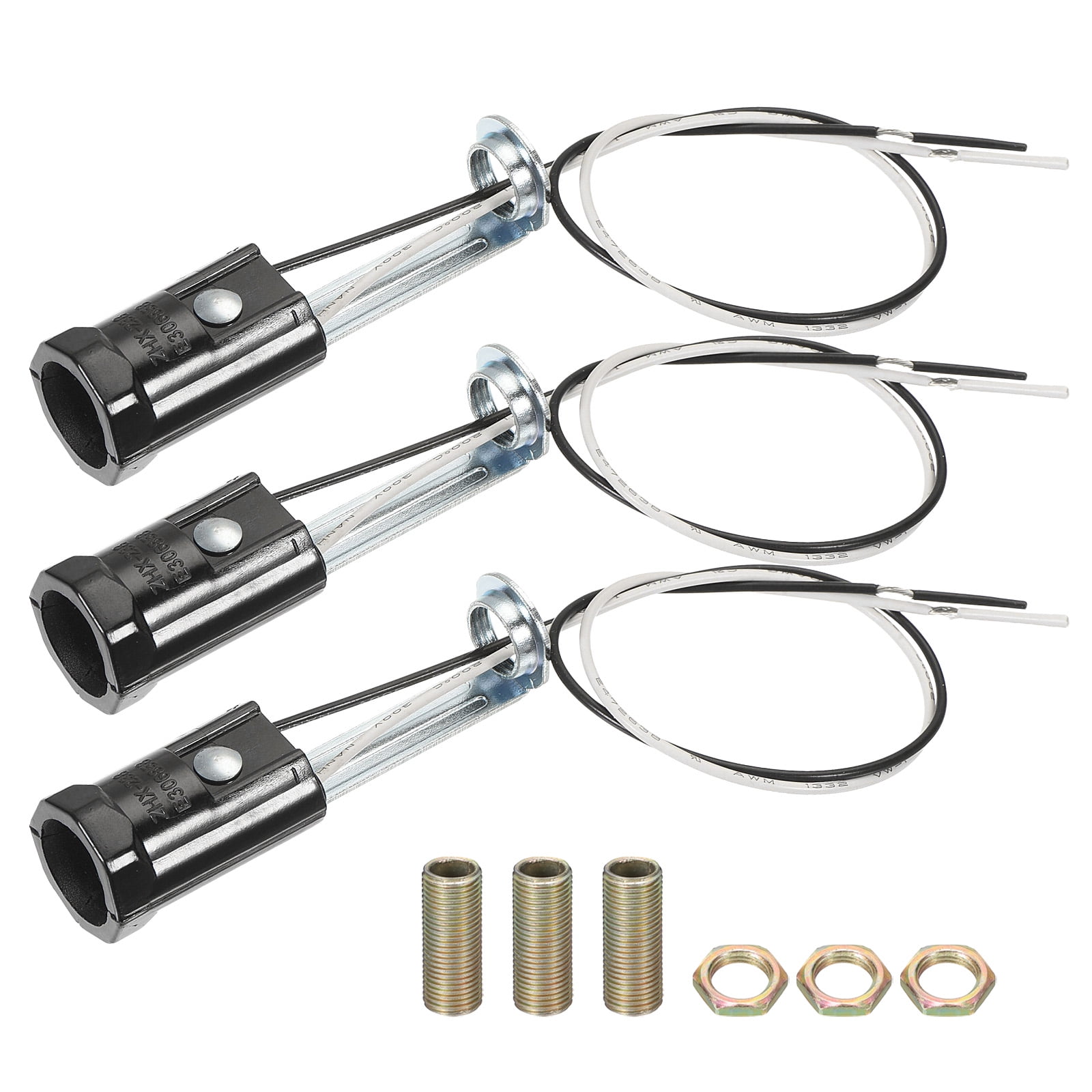 Uxcell Candelabra Base Lamp Holder Light Socket, 3pcs UL Listed Keyless ...