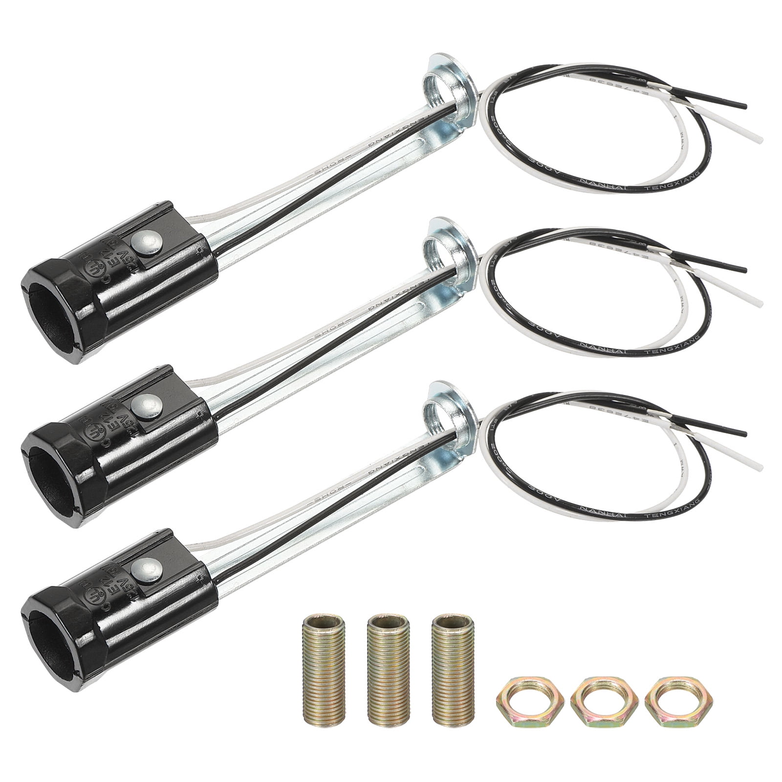 Uxcell Candelabra Base Lamp Holder Light Socket, 3pcs UL Listed Keyless ...