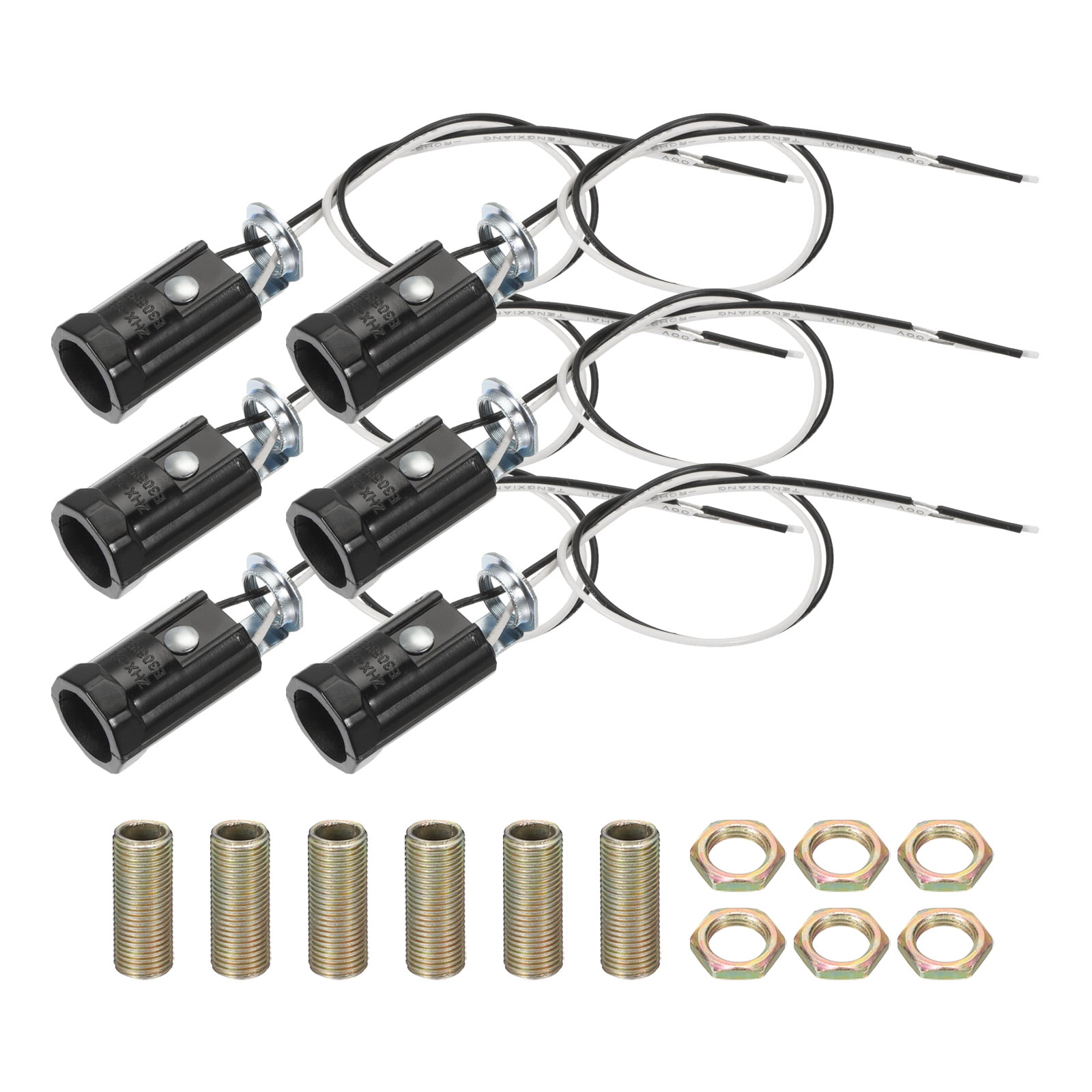 Uxcell Candelabra Base Lamp Holder Light Socket, 6pcs UL Listed Keyless ...