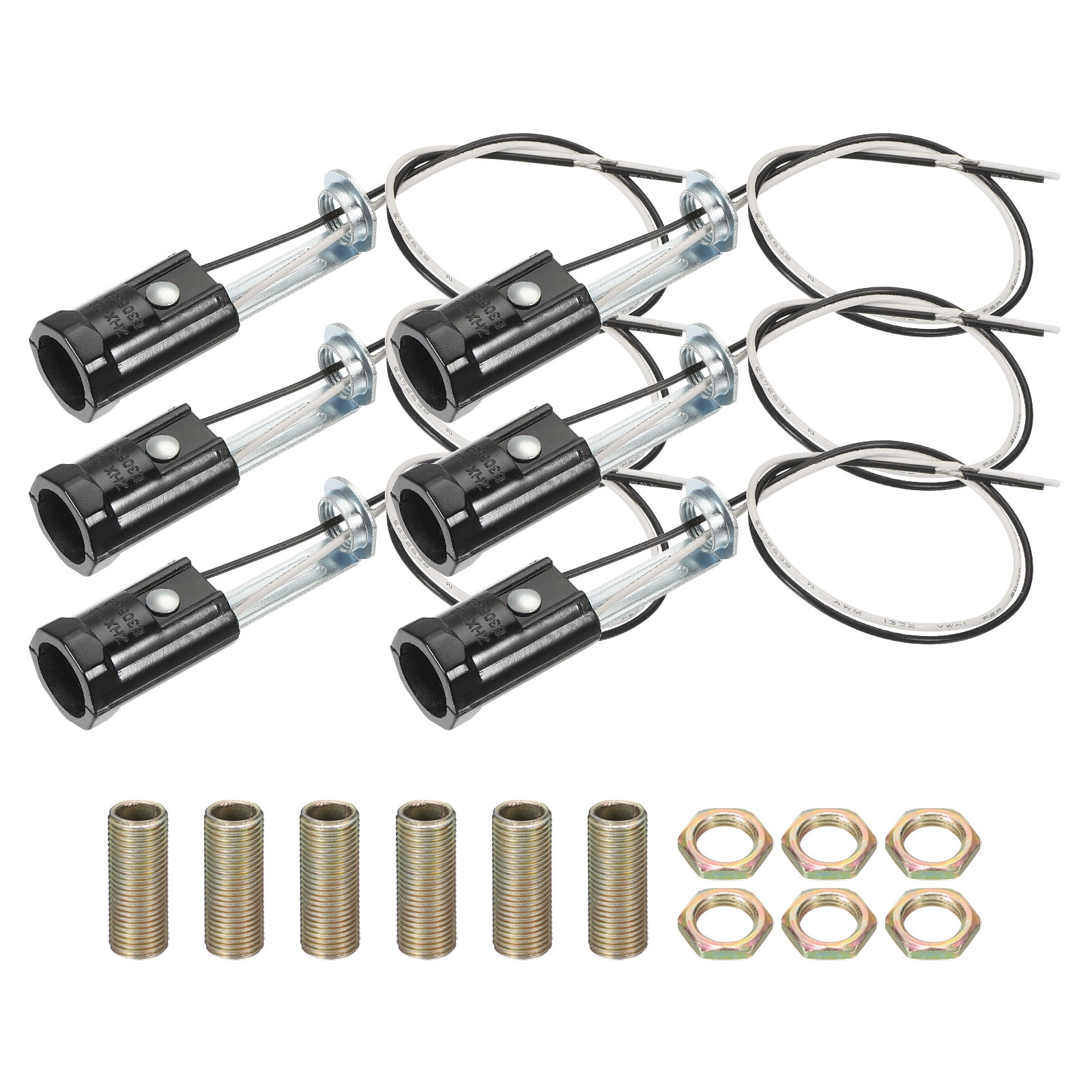 Uxcell Candelabra Base Lamp Holder Light Socket, 6pcs UL Listed Keyless ...