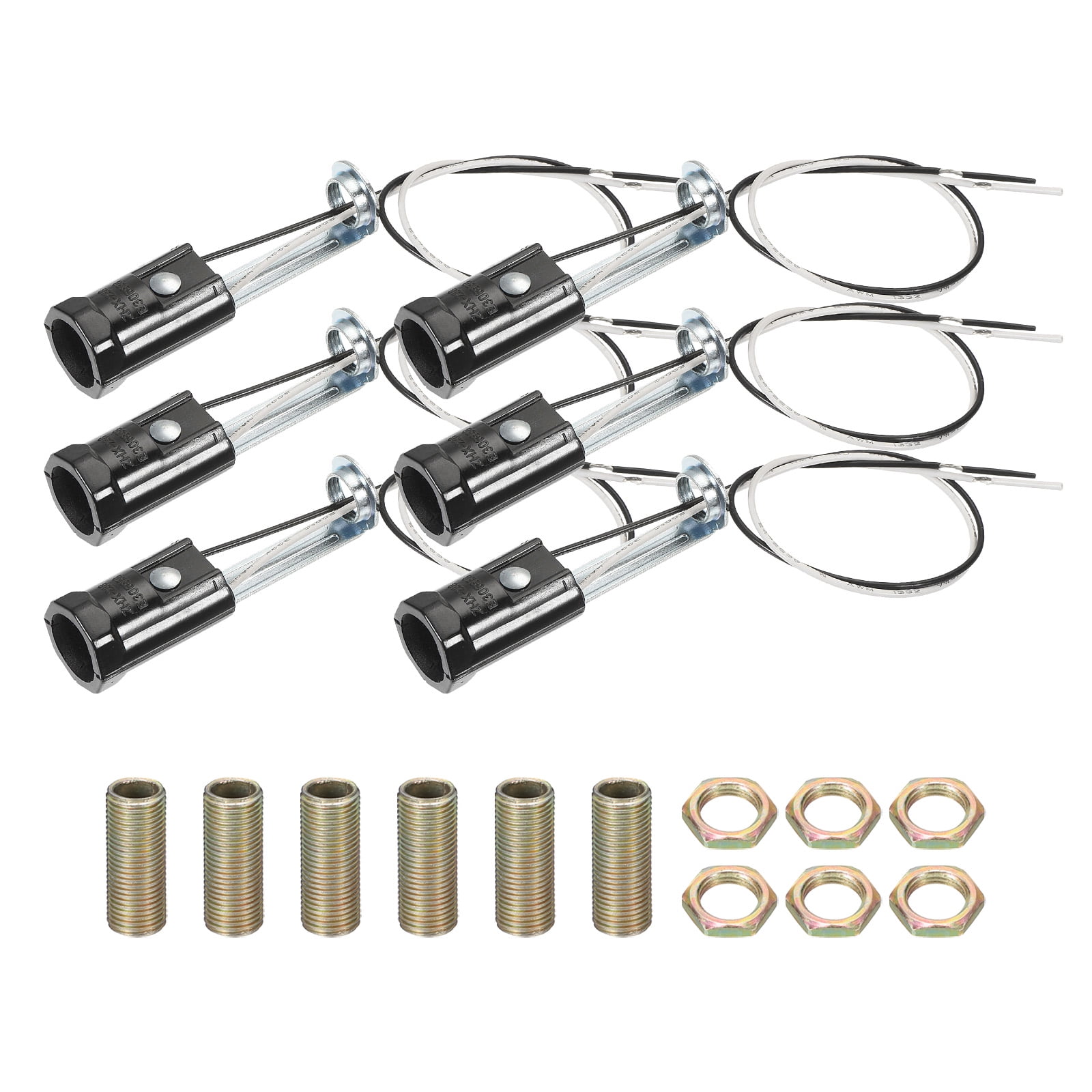 Uxcell Candelabra Base Lamp Holder Light Socket, 6pcs UL Listed Keyless ...