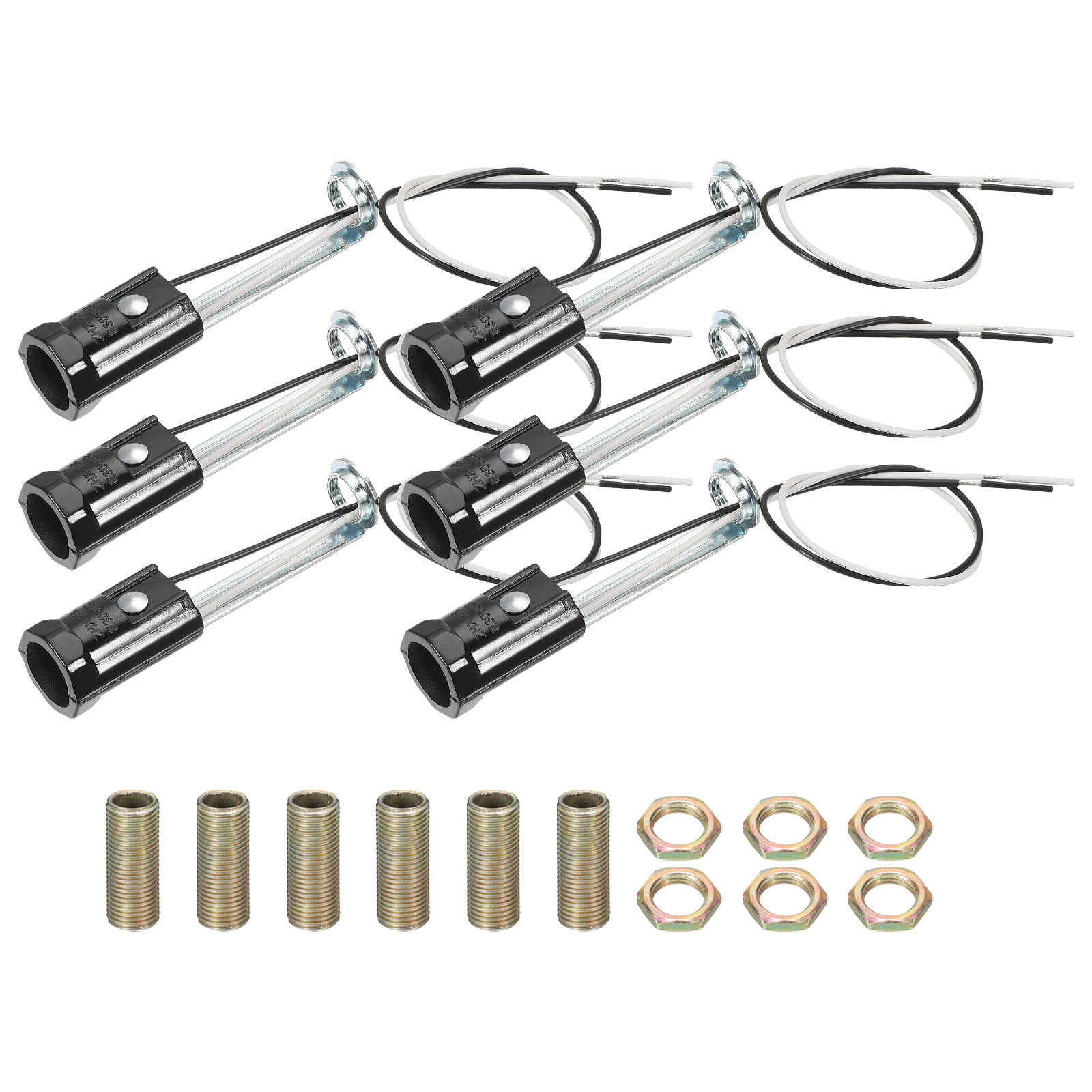 Uxcell Candelabra Base Lamp Holder Light Socket, 6pcs UL Listed Keyless ...