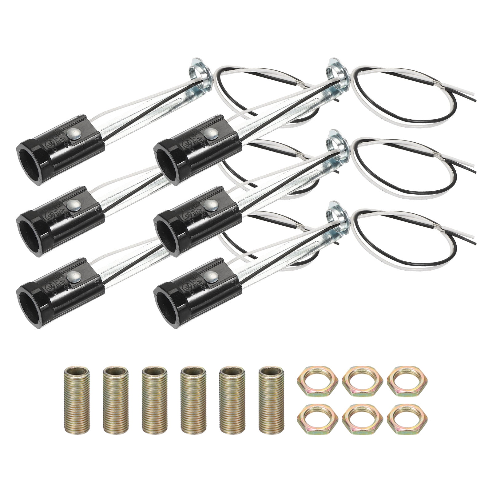 Uxcell Candelabra Base Lamp Holder Light Socket, 6pcs UL Listed Keyless ...