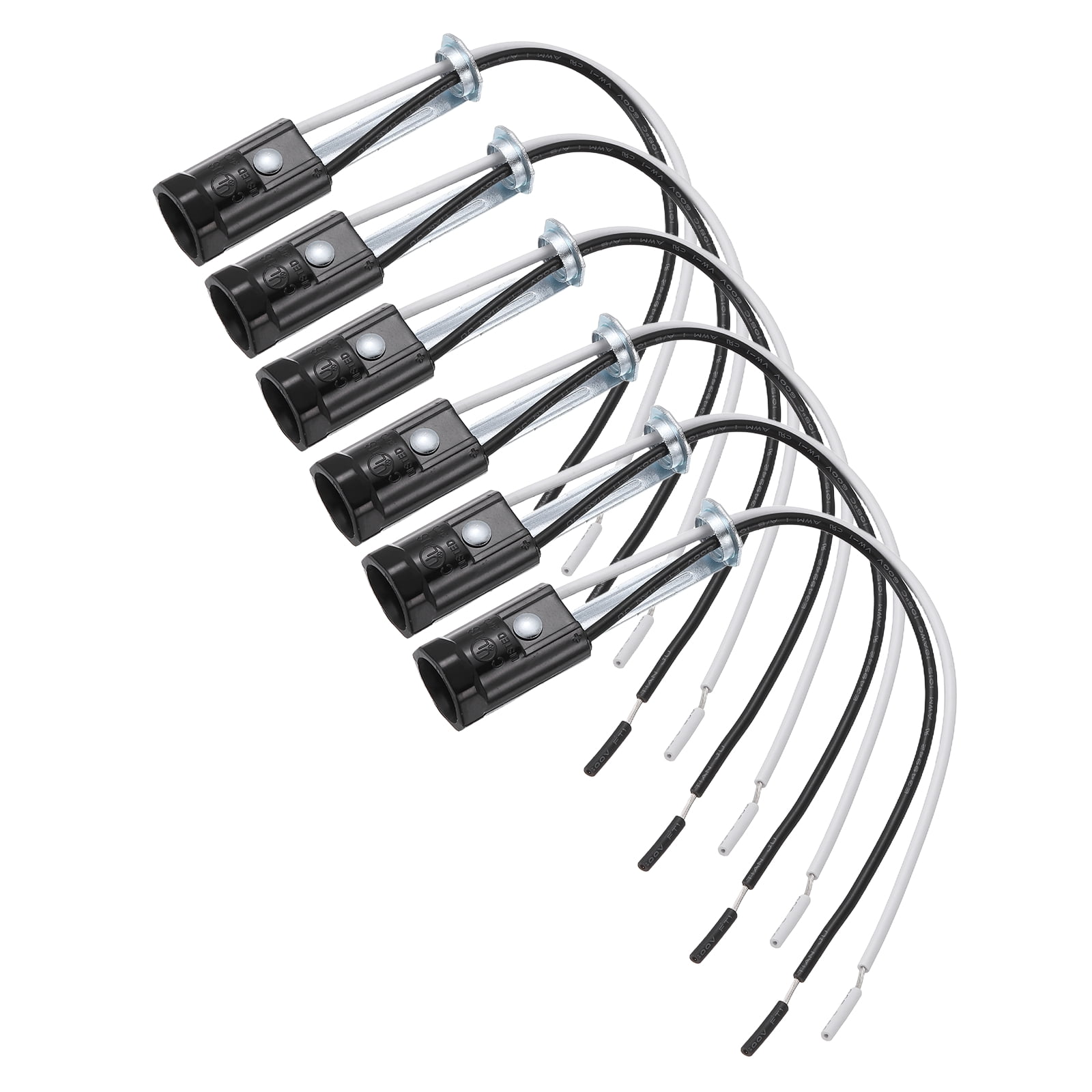 Uxcell Candelabra Base Light Socket with 20.4cm/8.16in Wire 6Pcs E12 ...