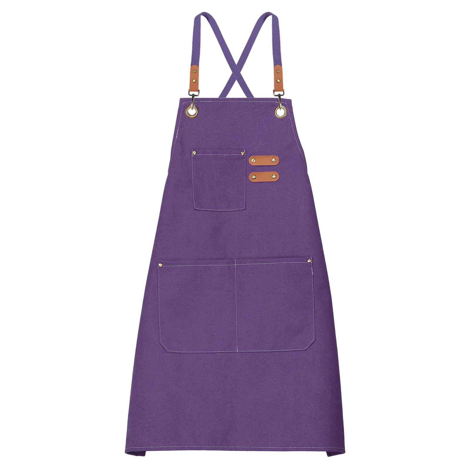 Uxcell Canvas Chef Aprons 75x68cm Adjustable Strap Waterproof Cross ...