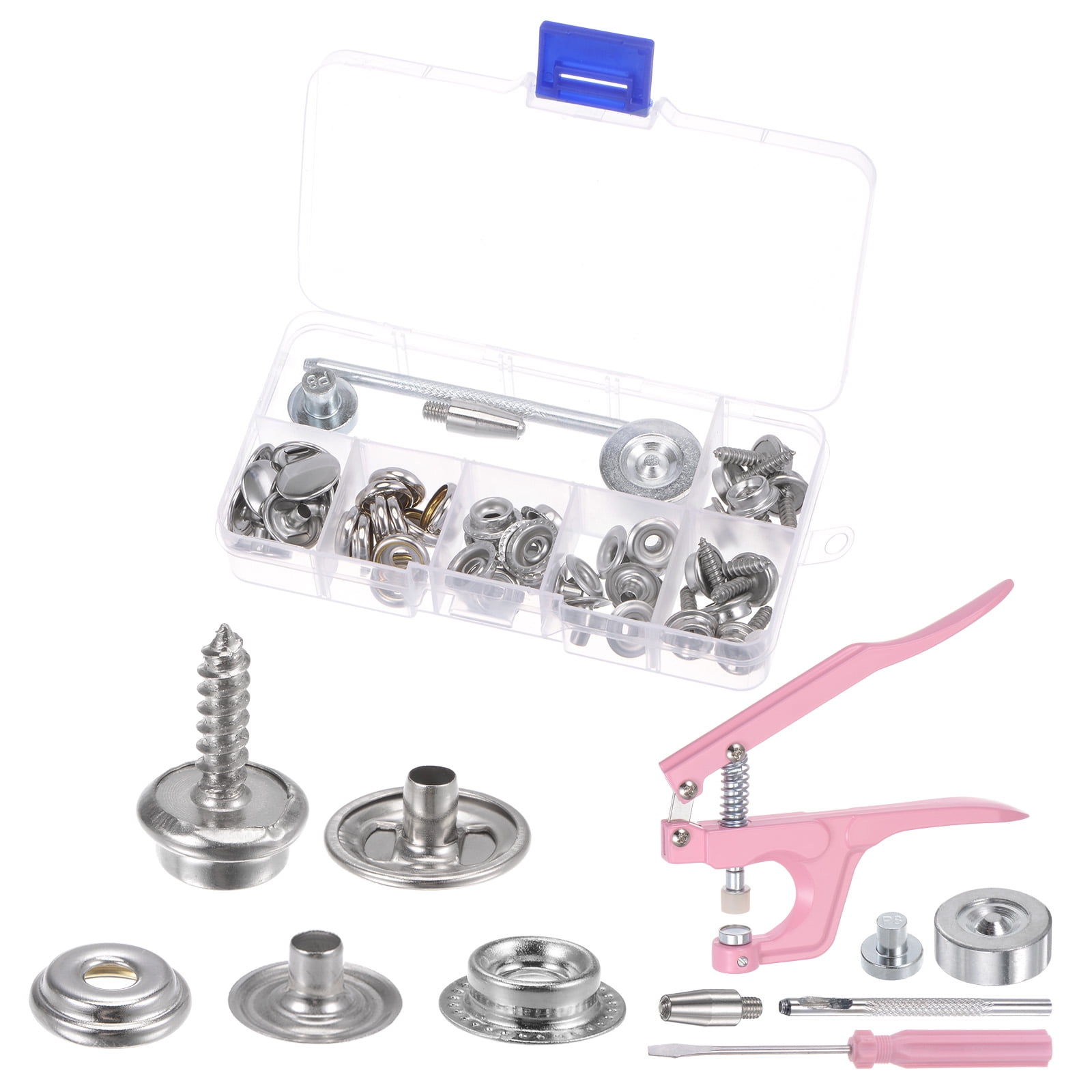 Uxcell Canvas Snap Kit Stainless Steel with Punch Pliers & 3 Tools ...