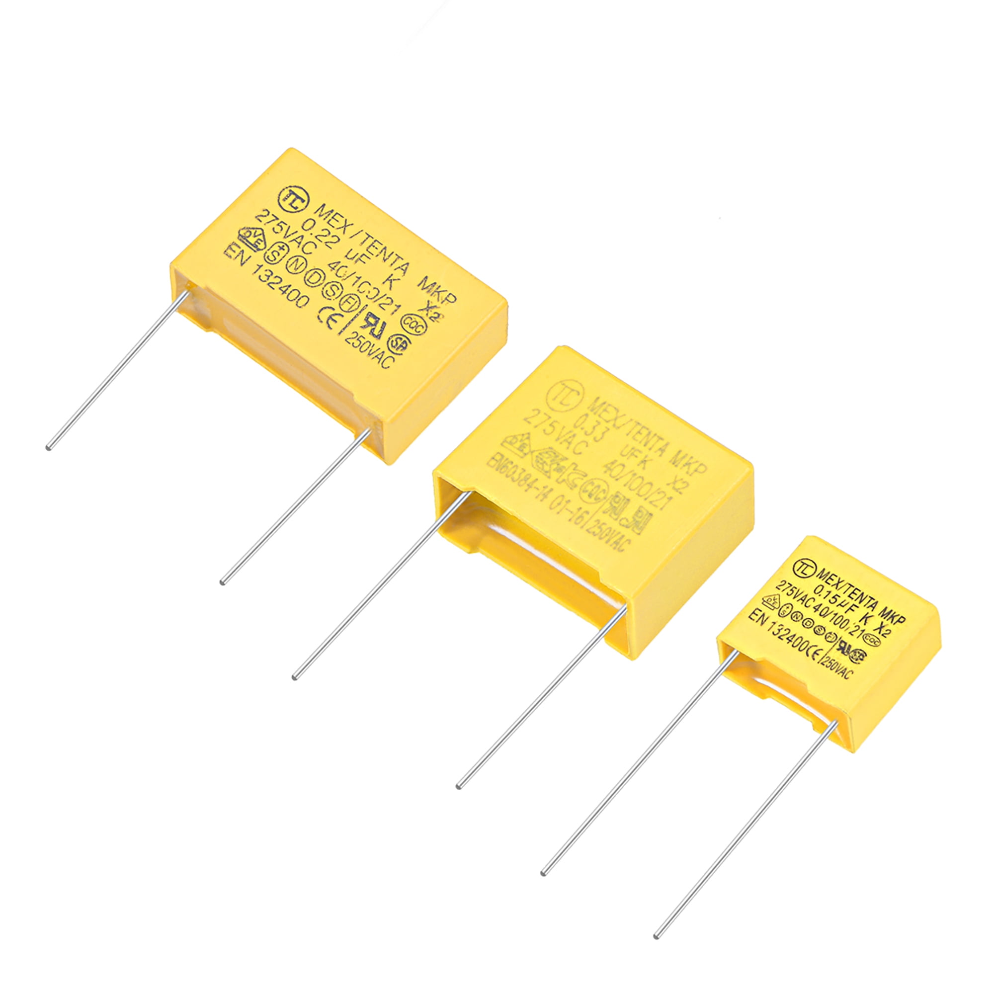 Uxcell Capacitors Assortment Kit DIP 275VAC X2 MKP 3 Value - 0.15uF 0 ...