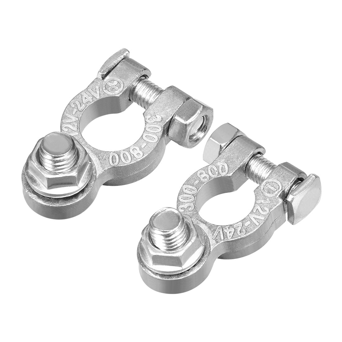 Uxcell Car Battery Terminal Clamp Positive Negative Set 12-24V Titanium ...